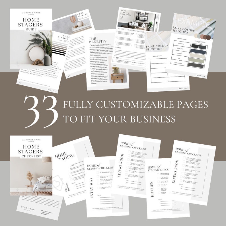 33 Page Home Staging Guide Checklist Price List Contract - Etsy