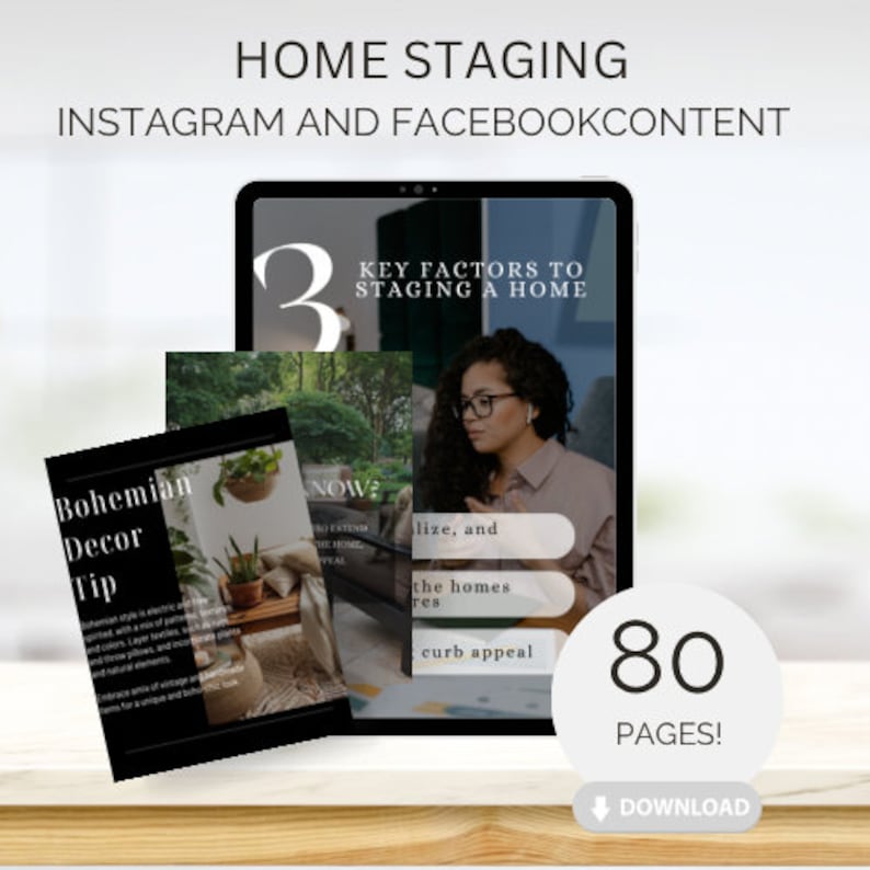 80 PAGES! Home Staging Content | 20 Instagram Highlight Covers PLUS an ...