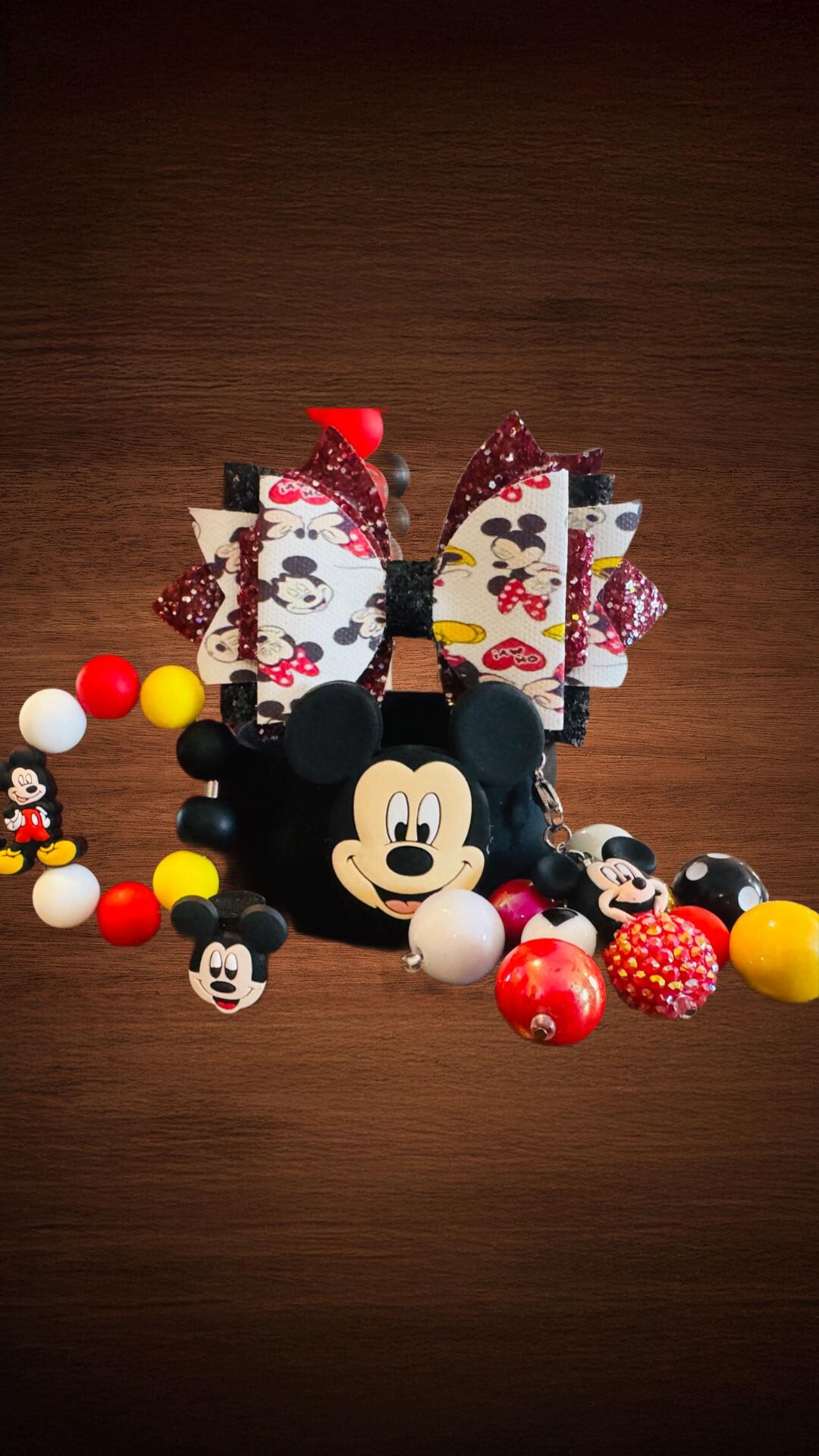 Mickey Tumbler Accessories: Bow Straw Topper, Handle Charms Gift Set - Etsy
