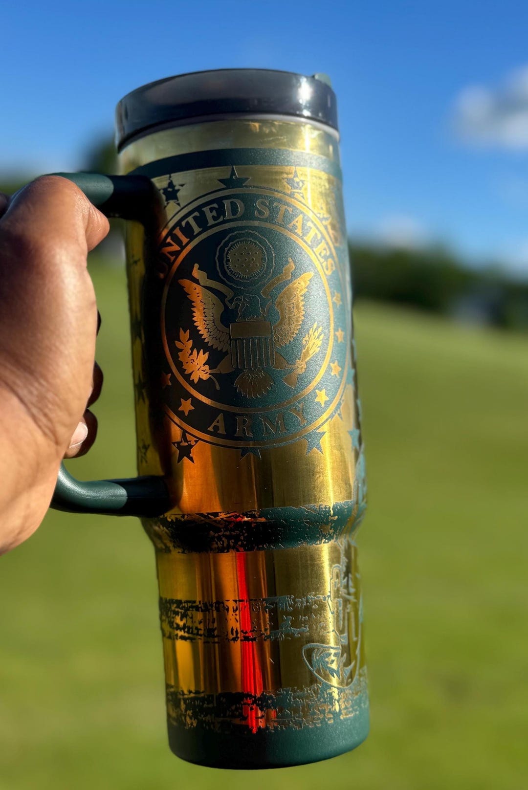 Military Patriotic Flag US Army Soldier 40oz Mug Personalized Gift for ...