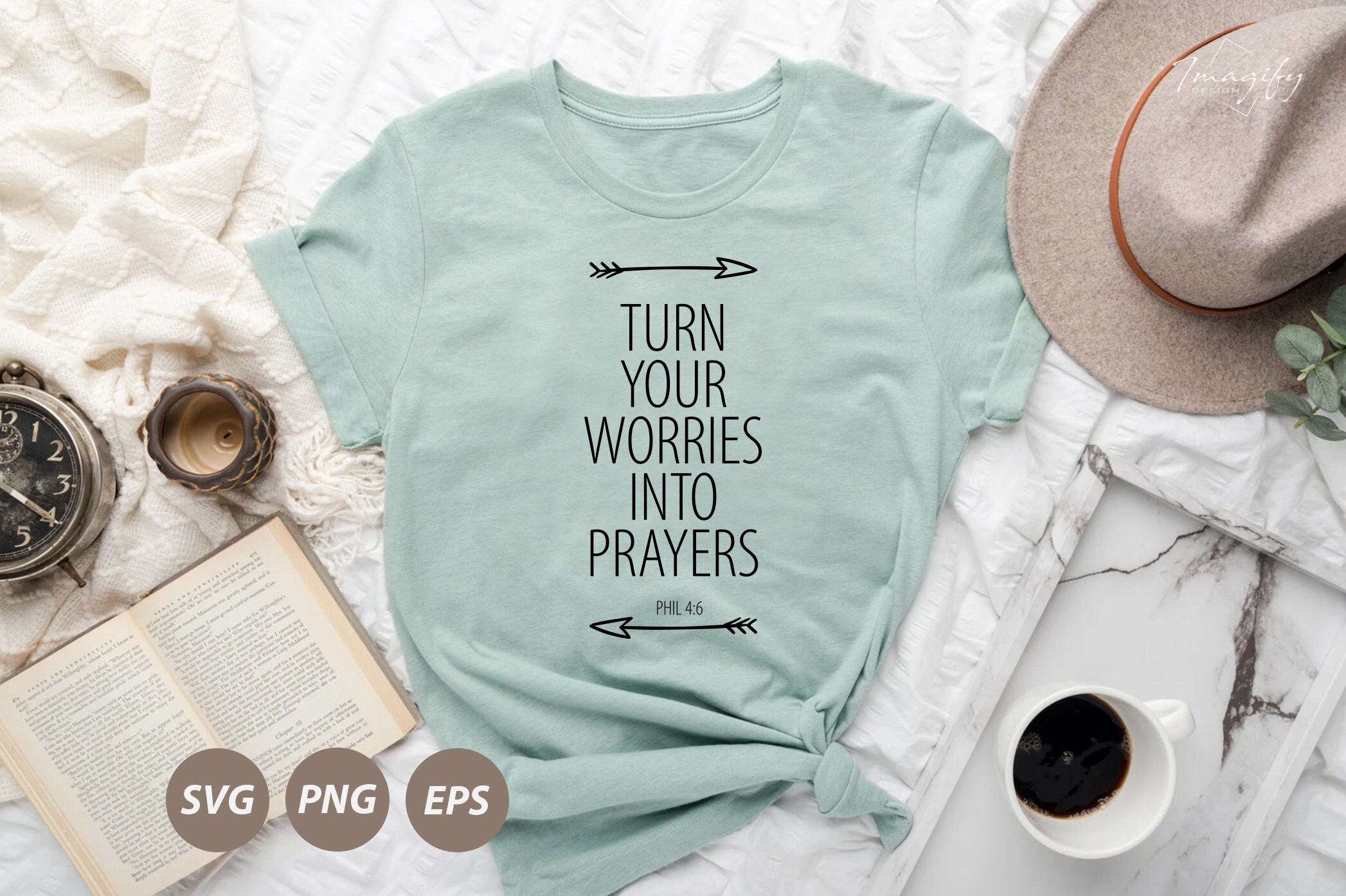 Turn Your Worries Into Prayers Svg File Commercial Use PNG EPS Shirt ...