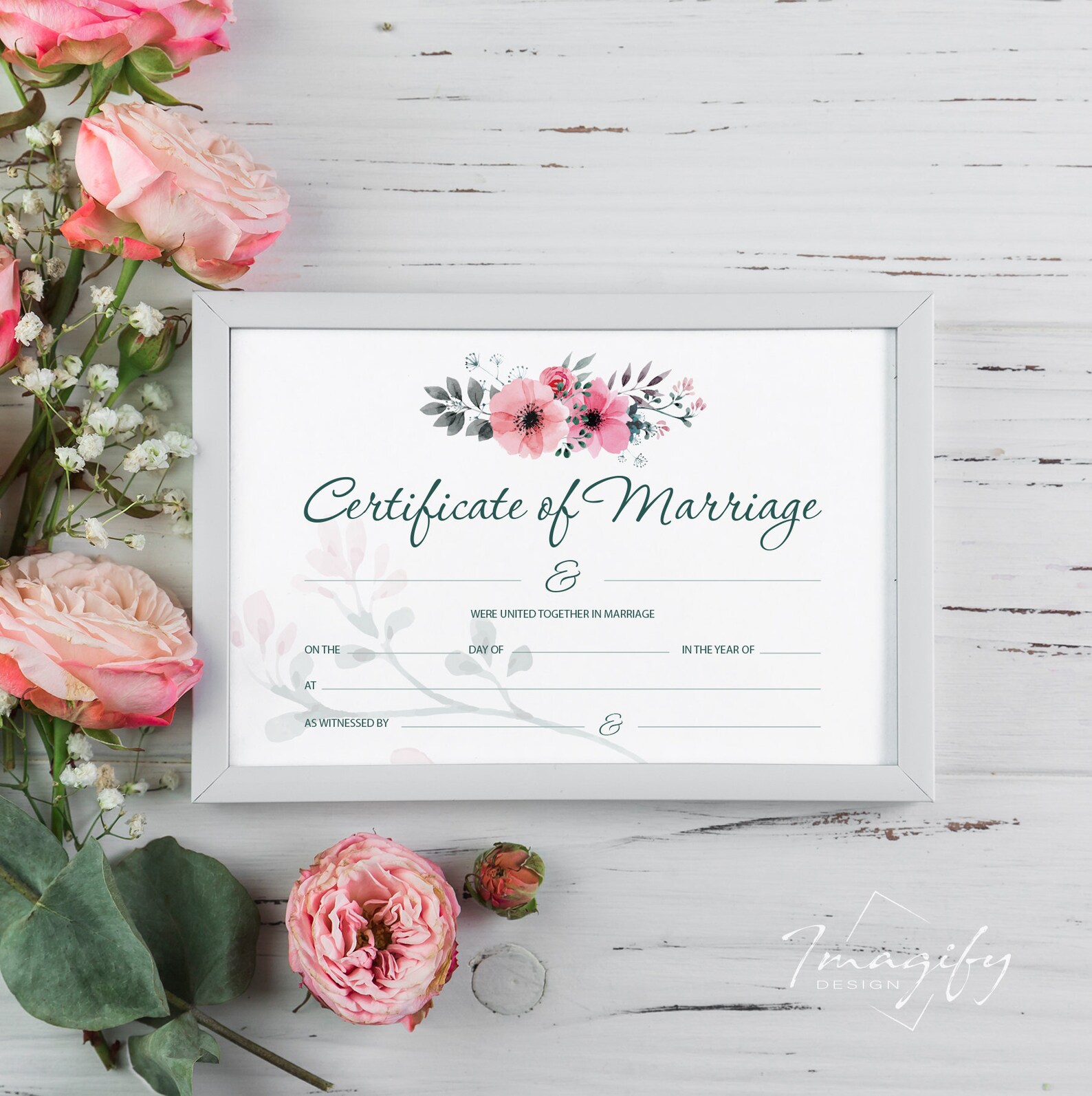 Marriage Wedding Certificate PRINTABLE Instant Download Template ...