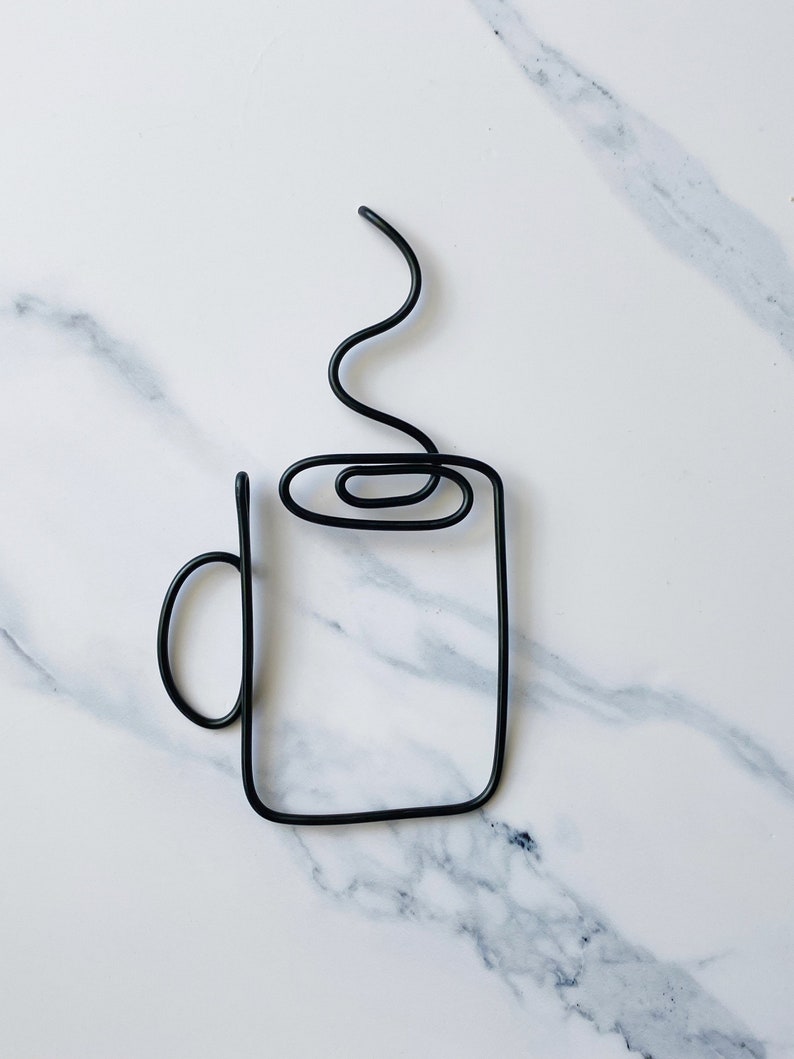 Coffee Mug Wire Wall Hanging | Wire Wall Art | Tea Cup Decor | Wire ...