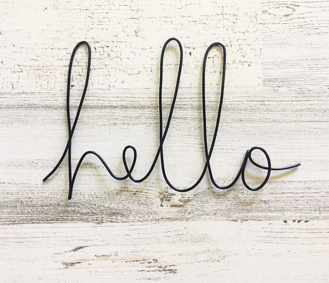 HELLO Wire Word Sign | Wire Words | Rustic Wire Word Sign | Wire ...