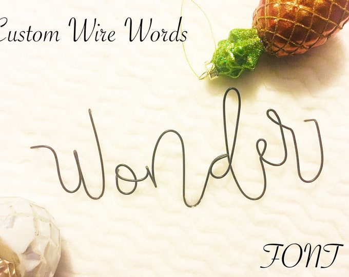 WONDER Font Wire Words Wire Word Sign Personalized Wall Art Wire Wall ...