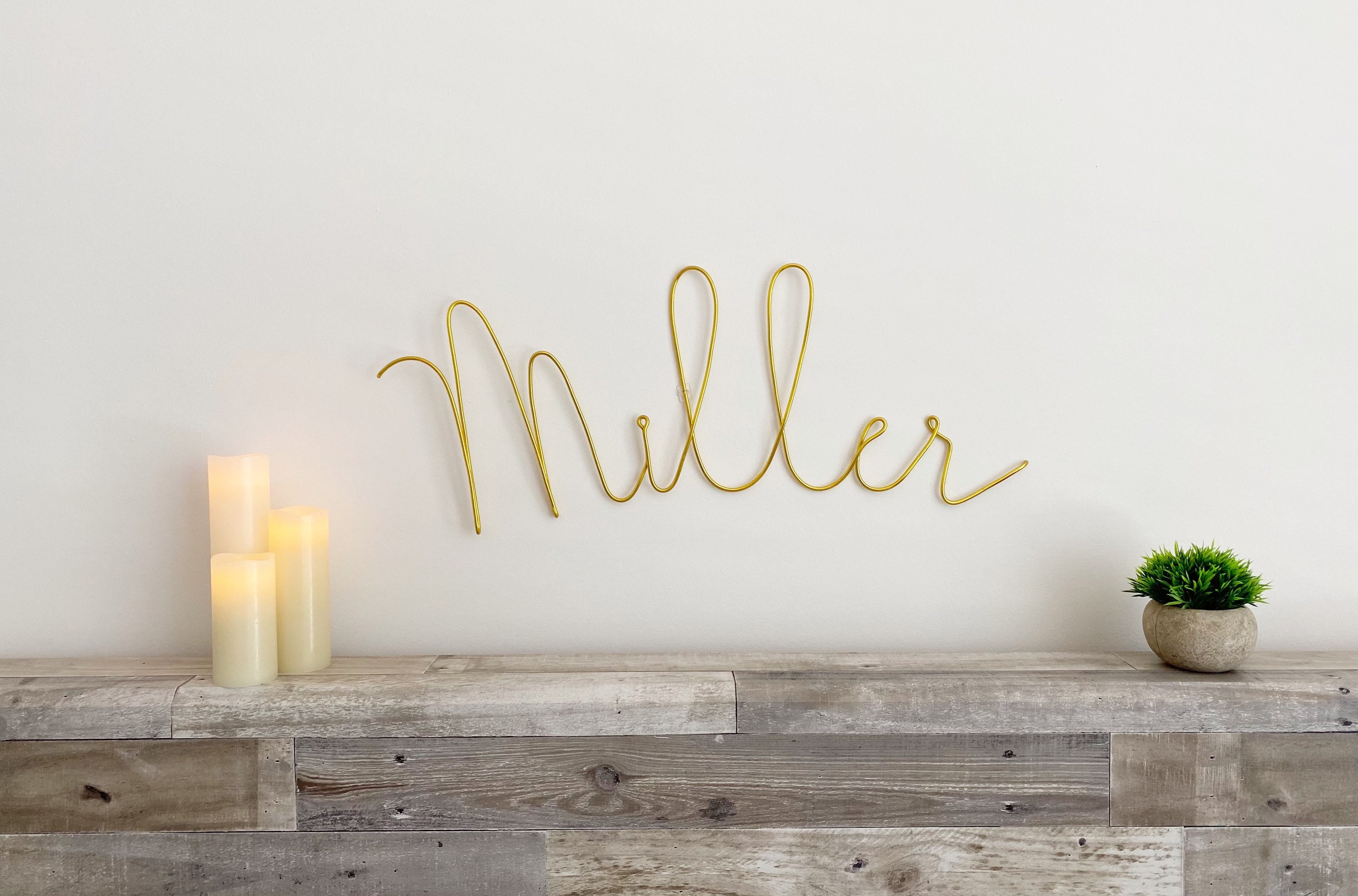 Wire Family Name Sign Last Name Sign Metal Name Sign | Etsy