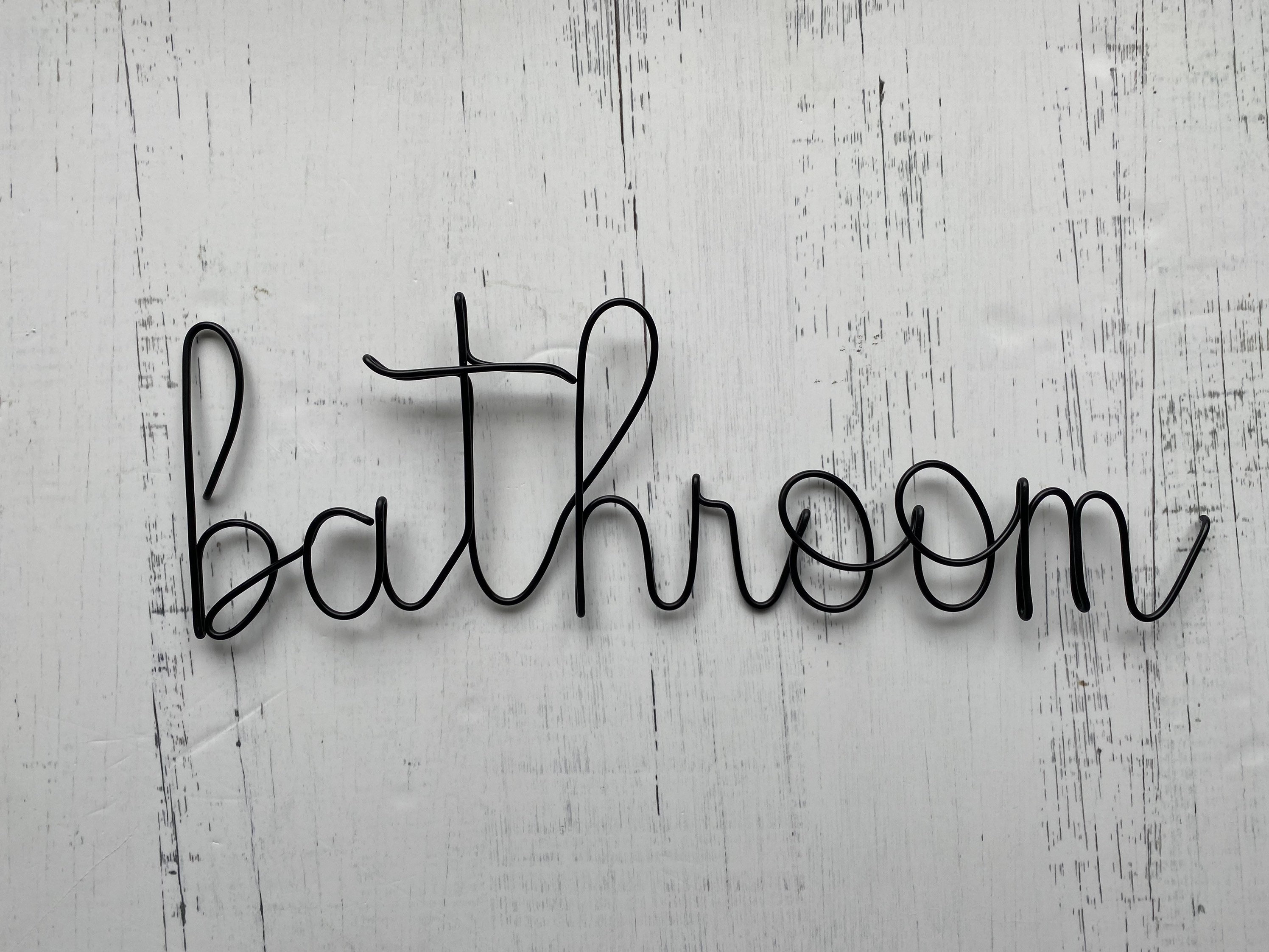 Bathroom Wire Word Signwall Art Handmade Bathroom Metal Word - Etsy