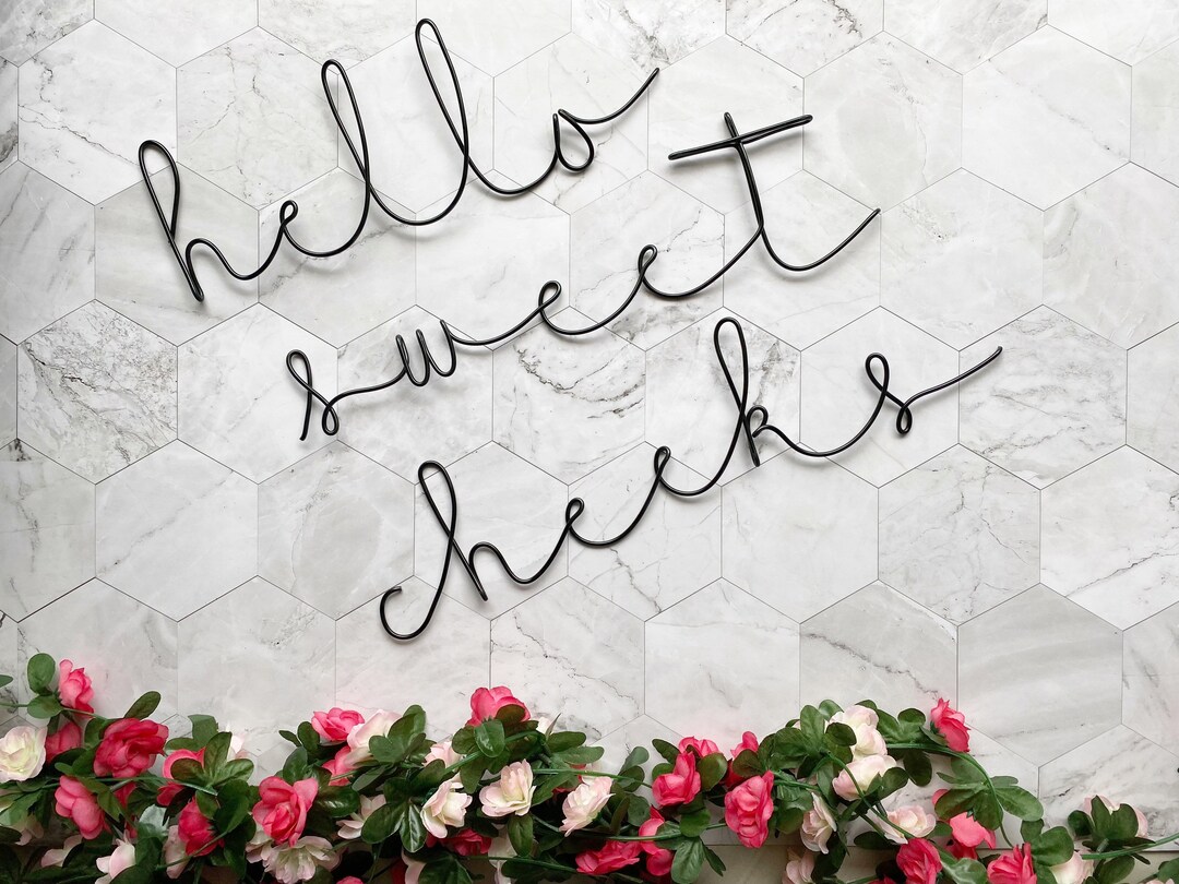 Hello Sweet Cheeks | Wire Word Sign | Bathroom Decor | Funny Bathroom ...