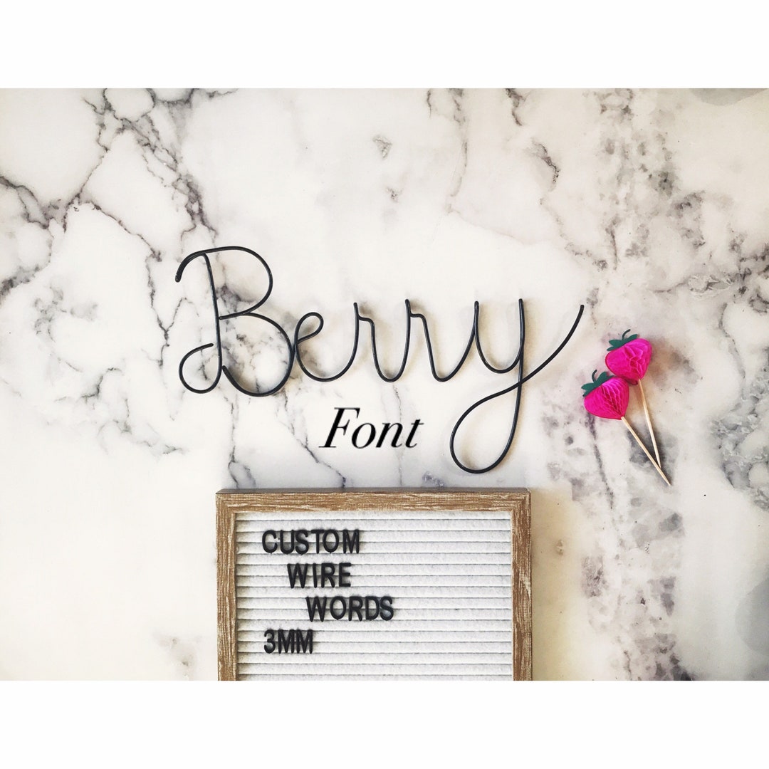BERRY Font | Wire Words | Wire Word Sign | Personalized Wall Art | Wire ...
