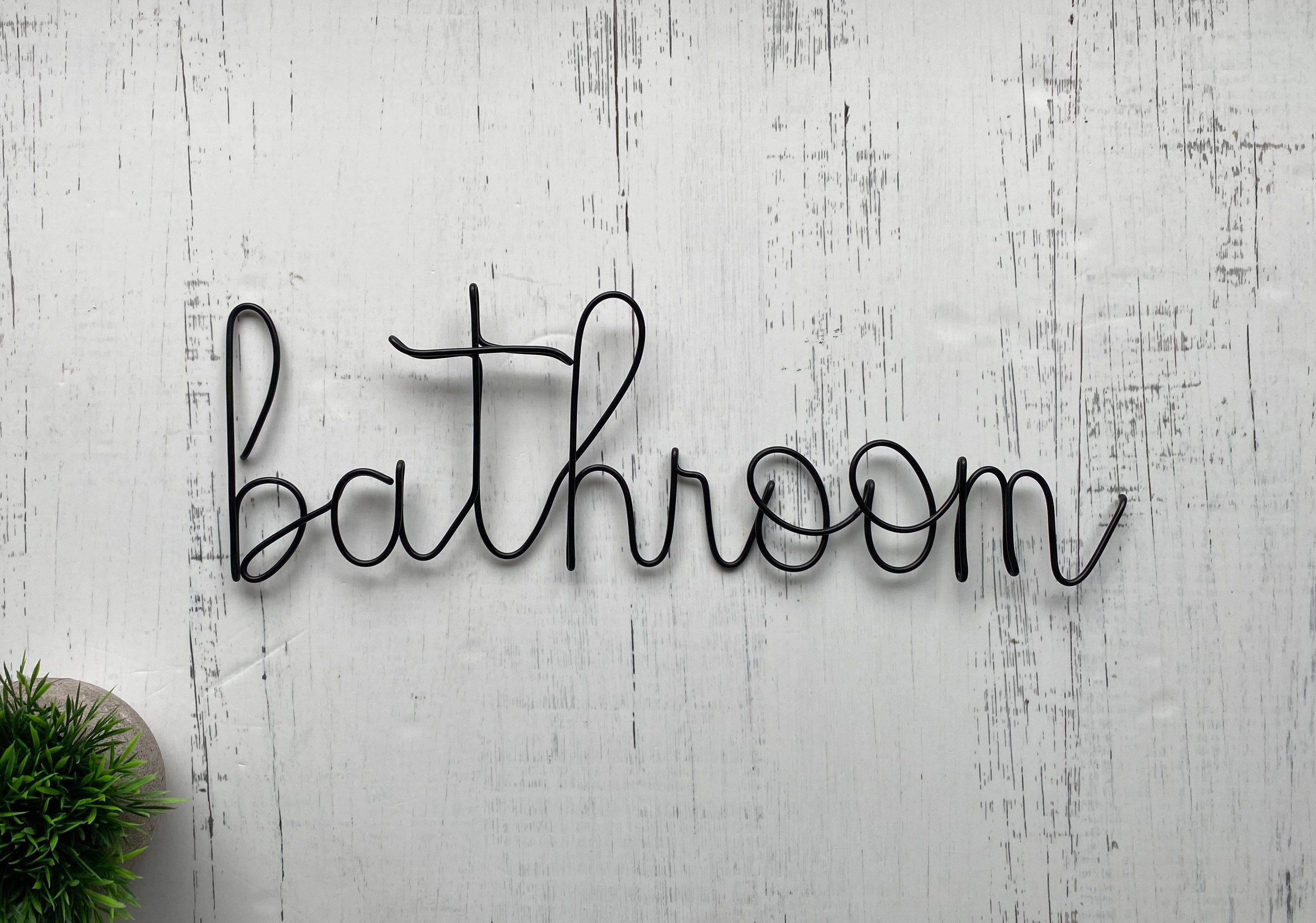 Bathroom Wire Word Signwall Art Handmade Bathroom Metal Word - Etsy