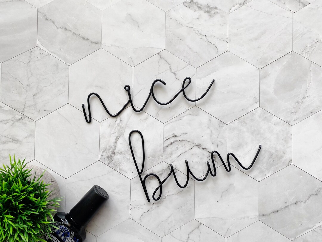 Nice Bum Bathroom Sign | Wire Word Sign | Bathroom Decor | Funny ...