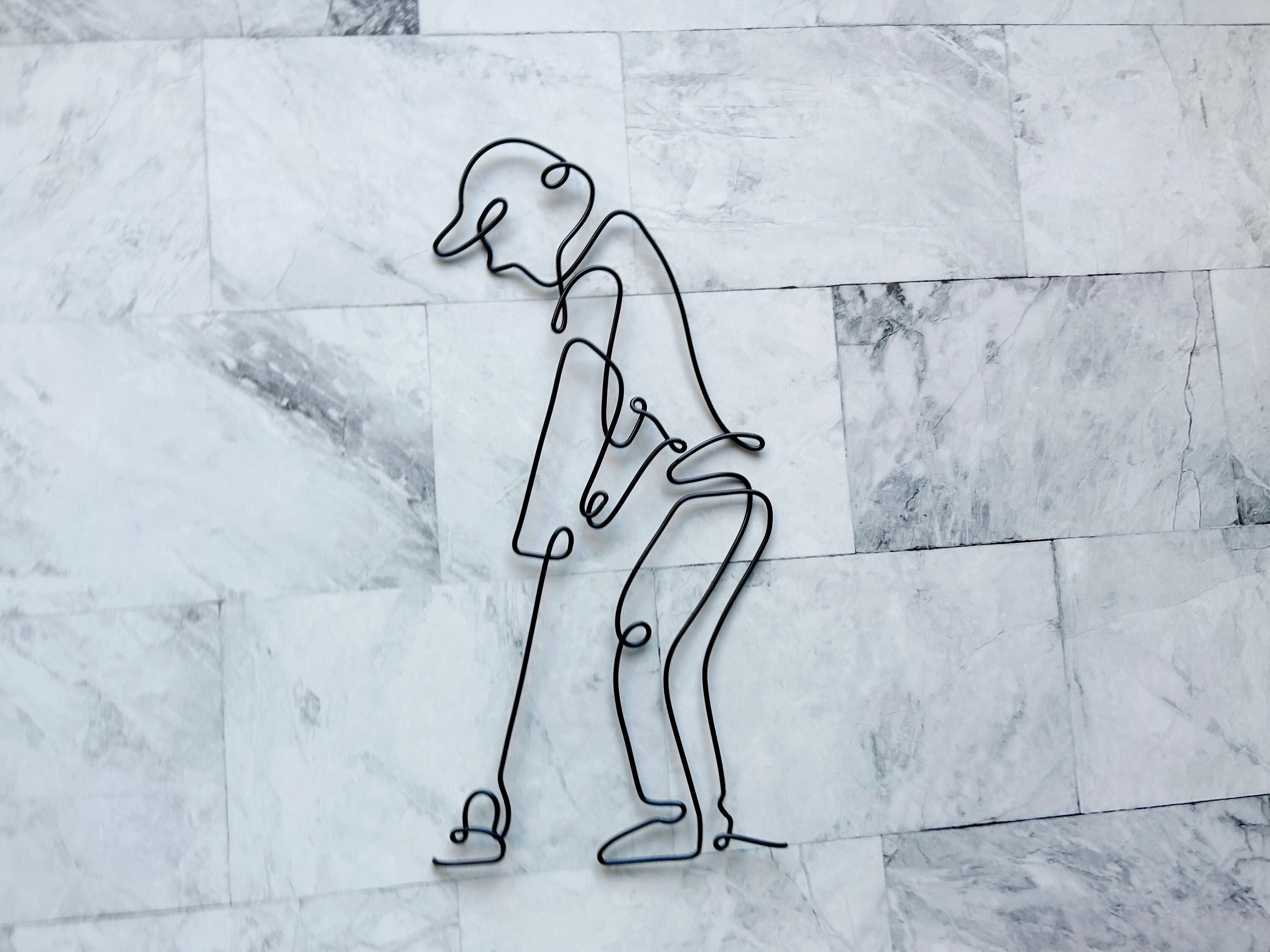Golfer One Line Wire Art | Office Wall Art | Golf Gift | Wire Words ...