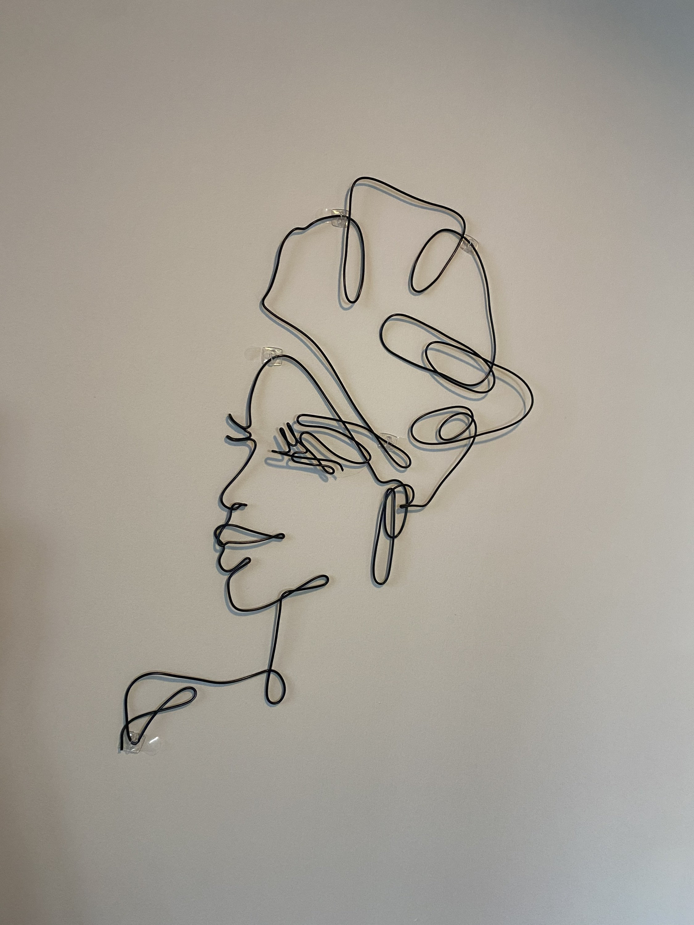 Lady in Head Wrap in Wire One Line Decor | Metal Wall Art | Wire Word ...