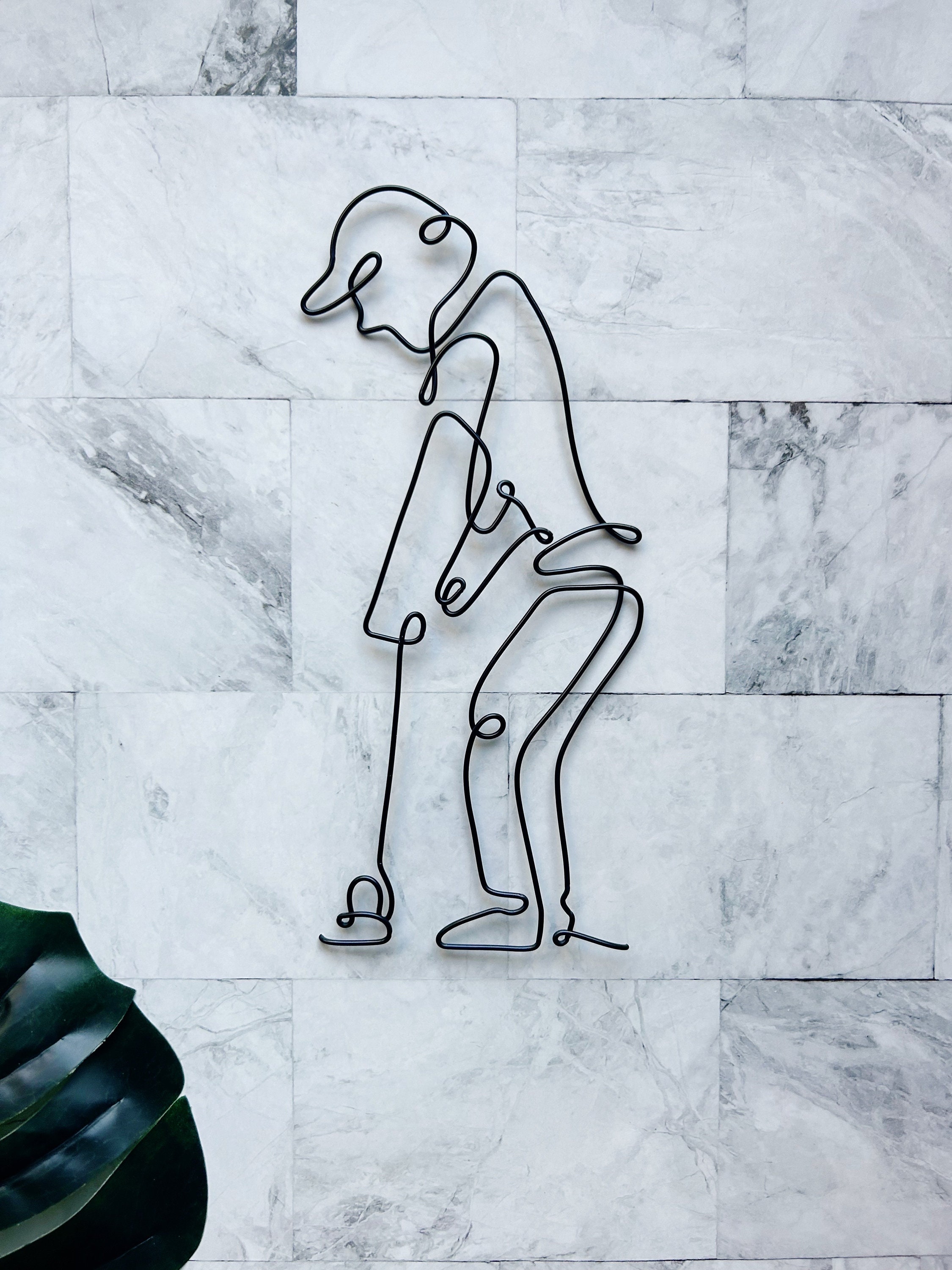 Golfer One Line Wire Art Office Wall Art Golf Gift Wire - Etsy