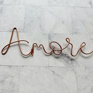 Amore Love Wire Word Sign | Wire Words | Rustic Wire Word Sign | Wire ...