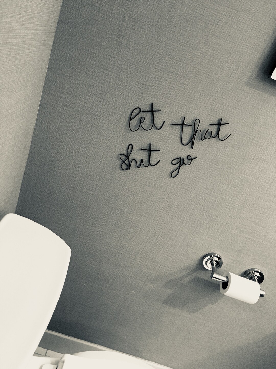 Let That Shit Go | Bathroom Sign | Home Decor | Wire Words | Funny Sign ...