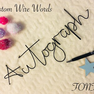 AUTOGRAPH Font | Wire Words | Wire Word Sign | Personalized Wall Art ...