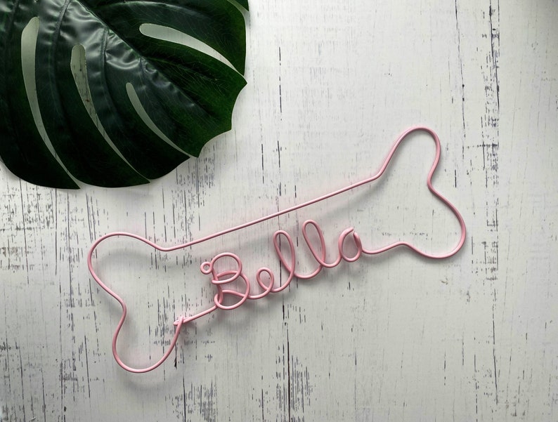 Personalized Dog Bone Name Sign Custom Dog Name Sign Wire - Etsy