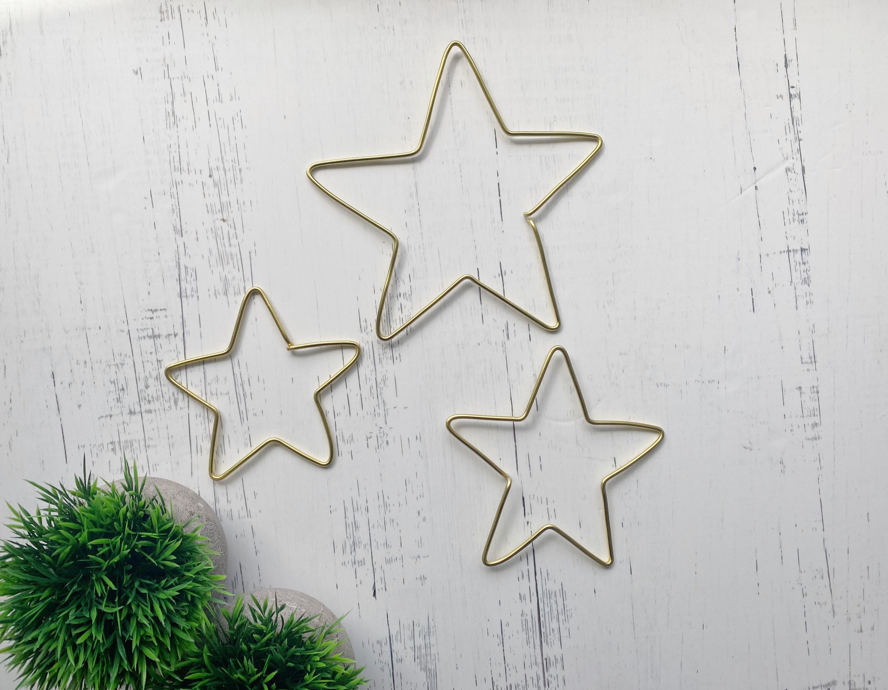Wire Stars Trio | Wire Star Wall Hanging | Heart Wire Wall Art | Wall ...