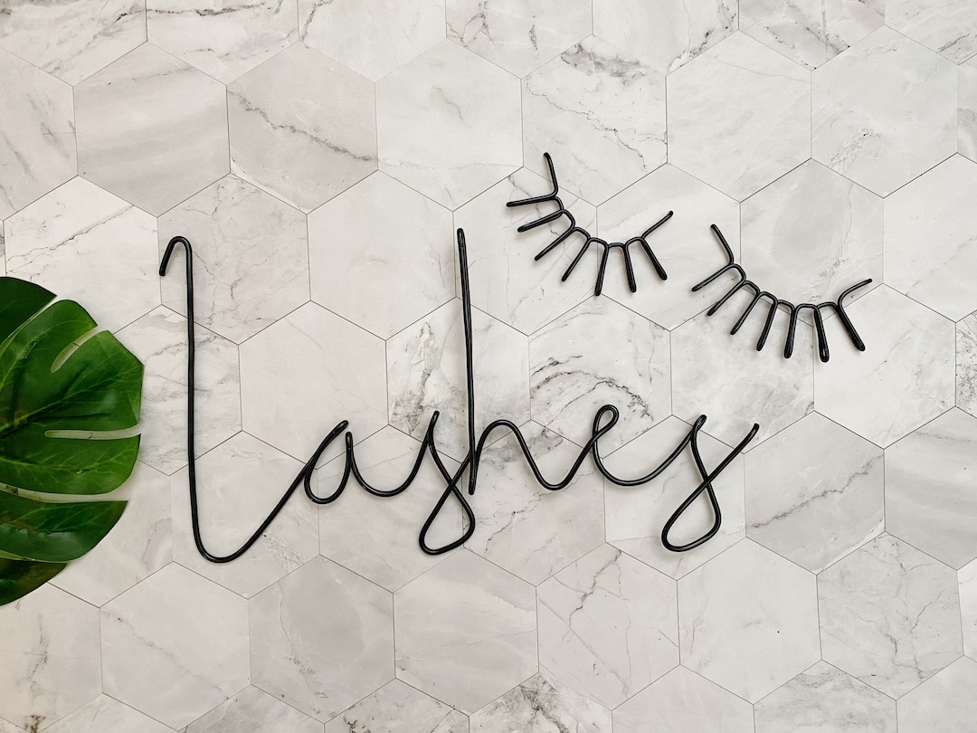 Lashes Wire Word Sign With Lashes | Large Wire Sign | Wire Words | Lash ...
