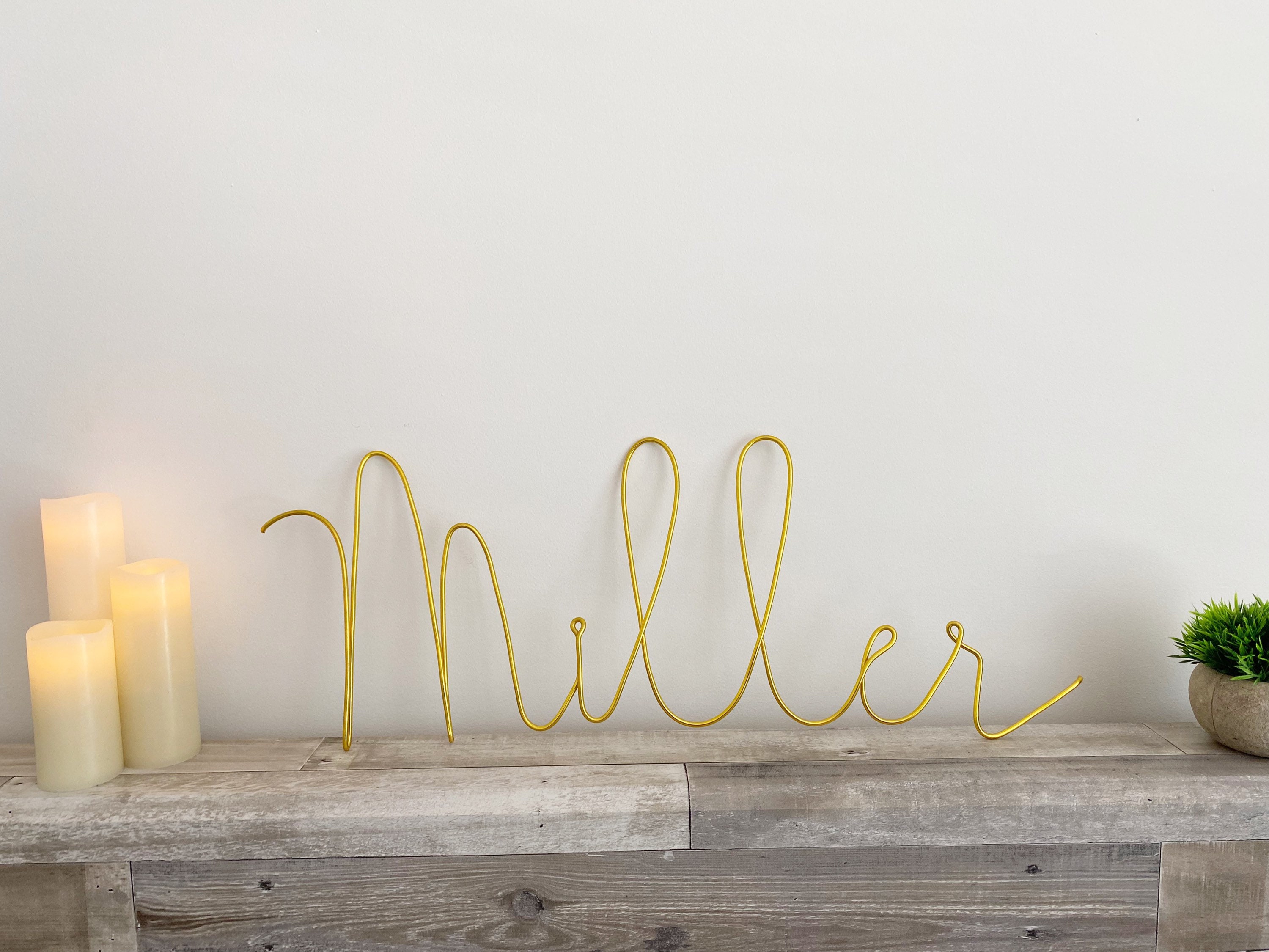 Wire Family Name Sign Last Name Sign Metal Name Sign | Etsy