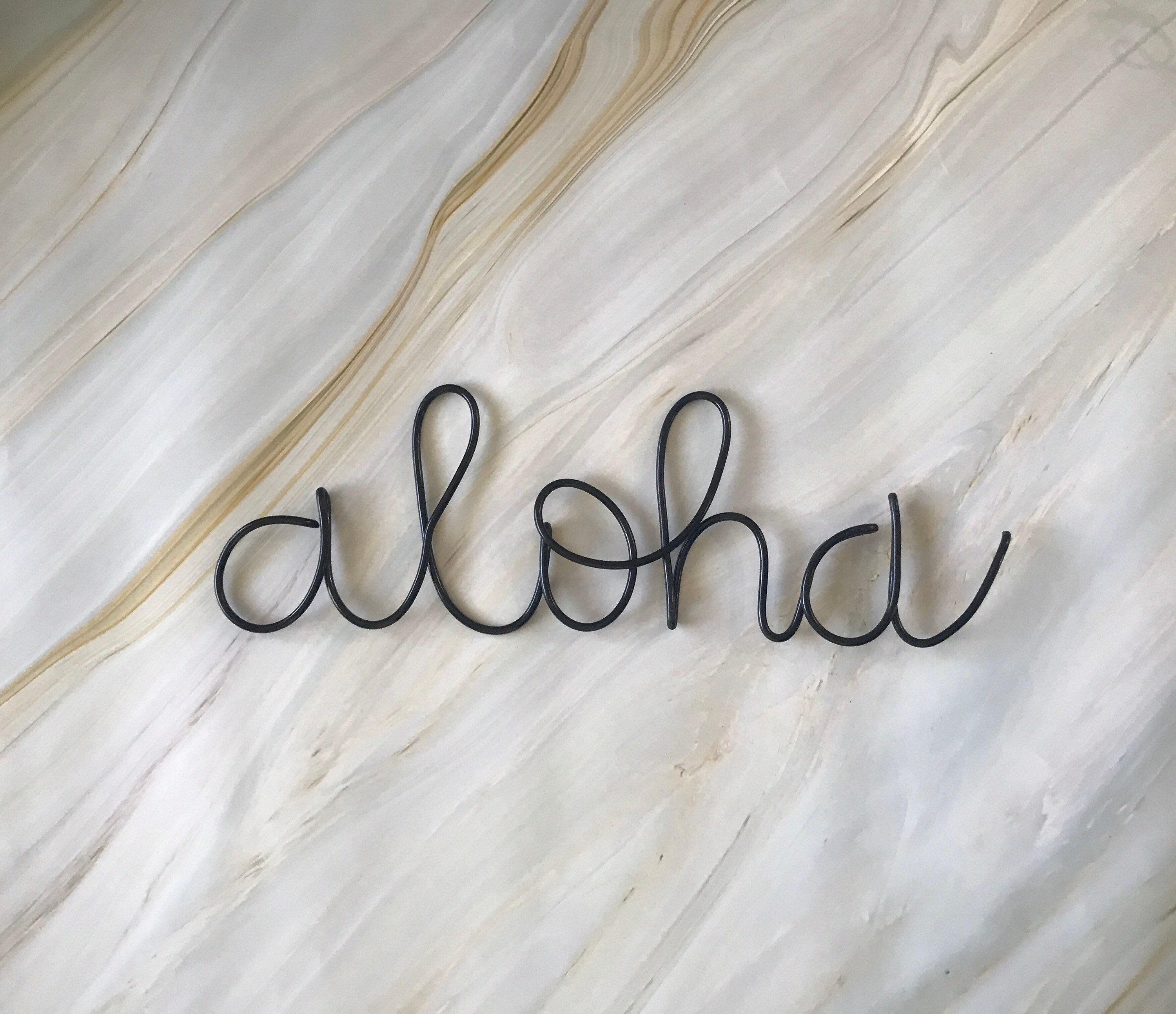 ALOHA Wire Word Sign Wire Words Rustic Wire Word Sign | Etsy