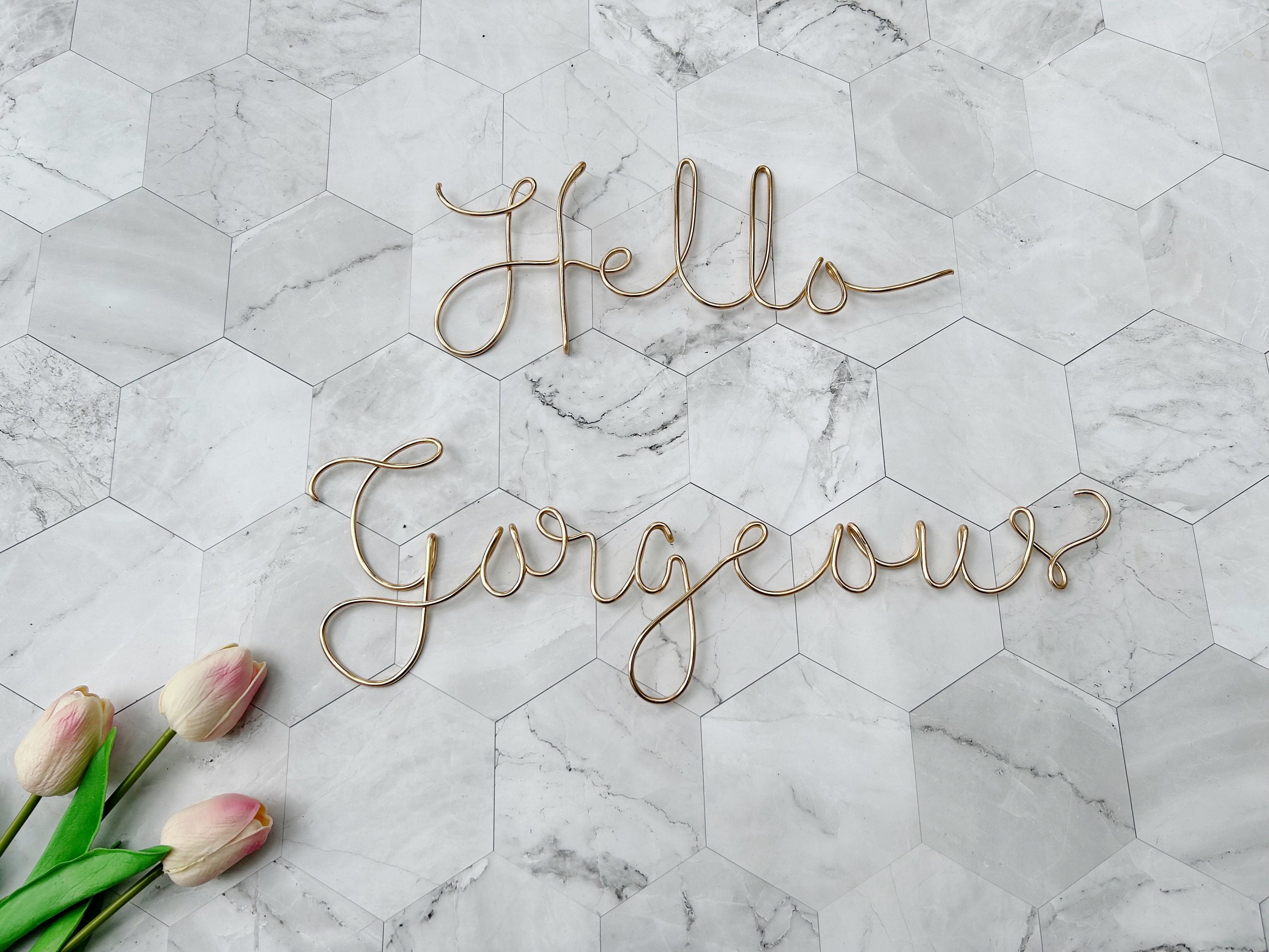 Hello Gorgeous Sign | Wire Word Sign | Bedroom Sign | Nursery Room ...