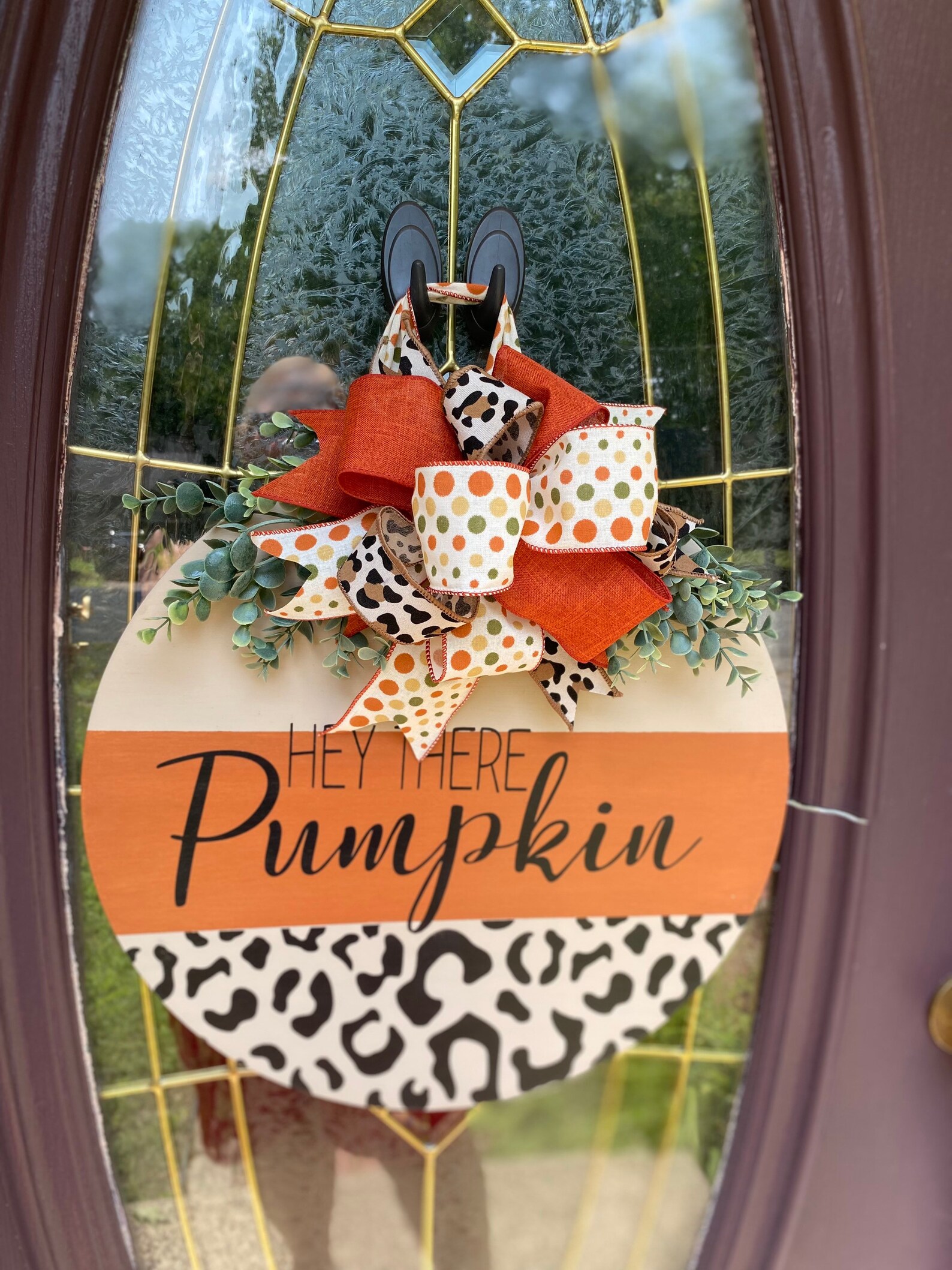 Hey There Pumpkin | Door Hanger | Round Wood Sign | Fall Décor |front ...