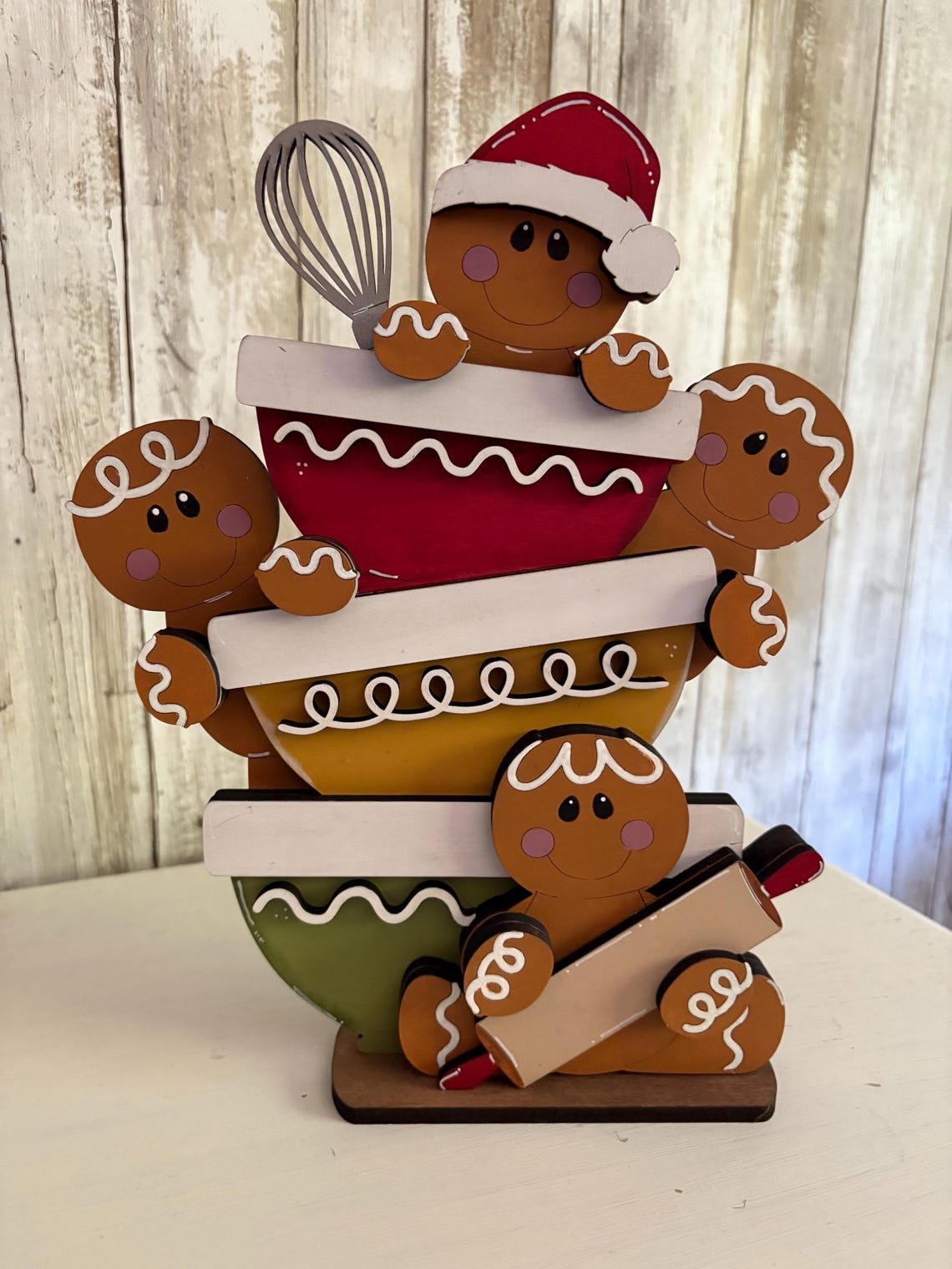 Wooden Gingerbread Shelf Sitter, Christmas Décor, Gingerbread Men ...