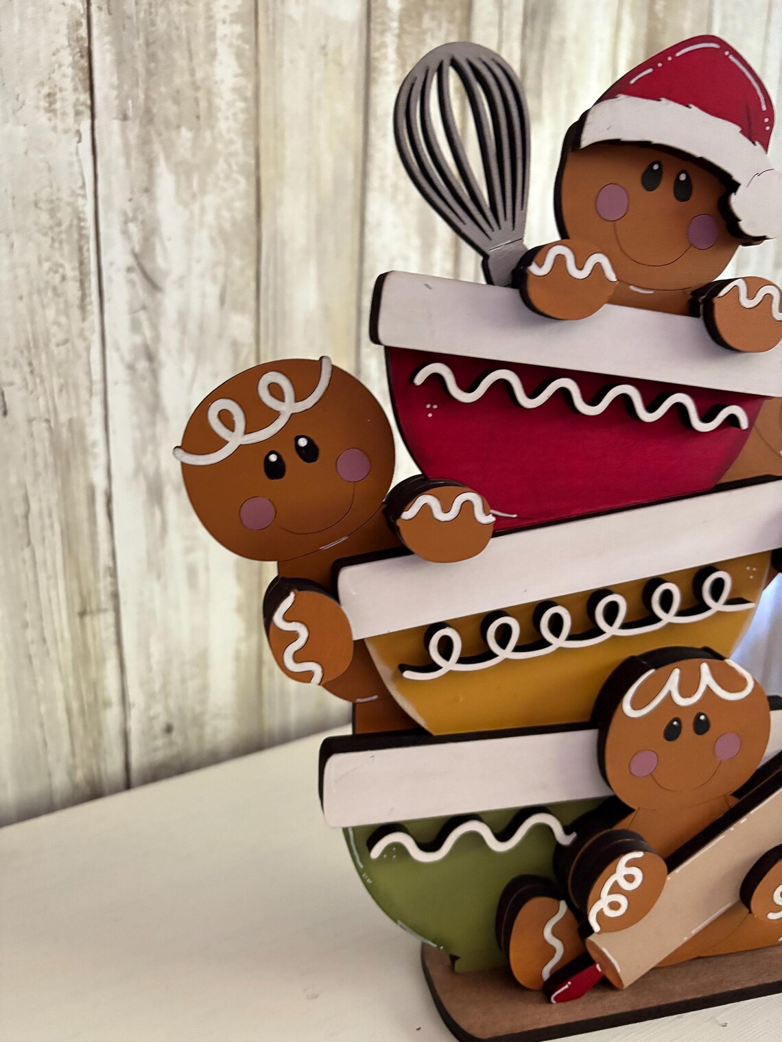 Wooden Gingerbread Shelf Sitter, Christmas Décor, Gingerbread Men ...