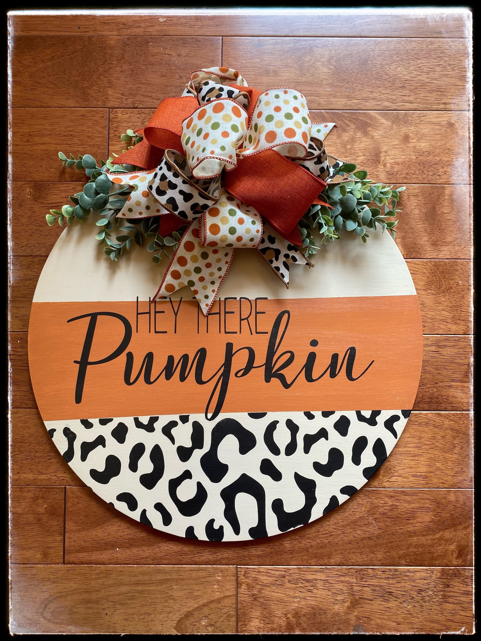 Hey There Pumpkin | Door Hanger | Round Wood Sign | Fall Décor |front ...