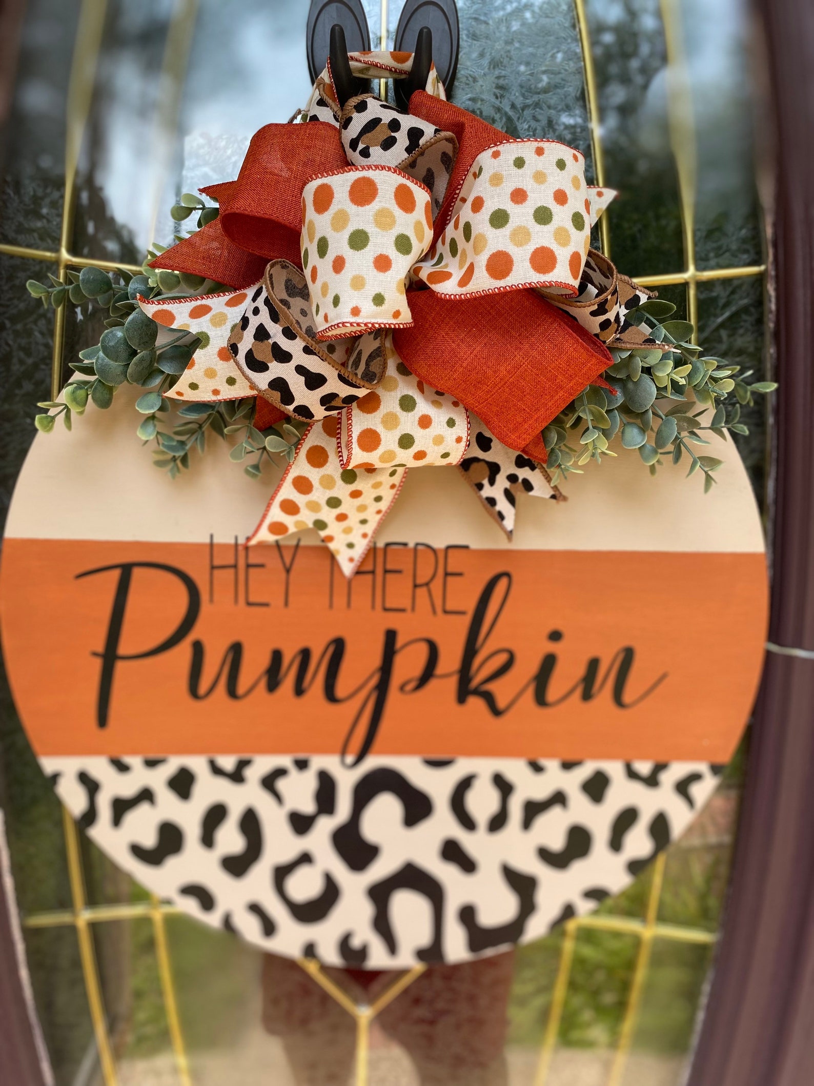 Hey There Pumpkin Door Hanger Round Wood Sign Fall Décor - Etsy