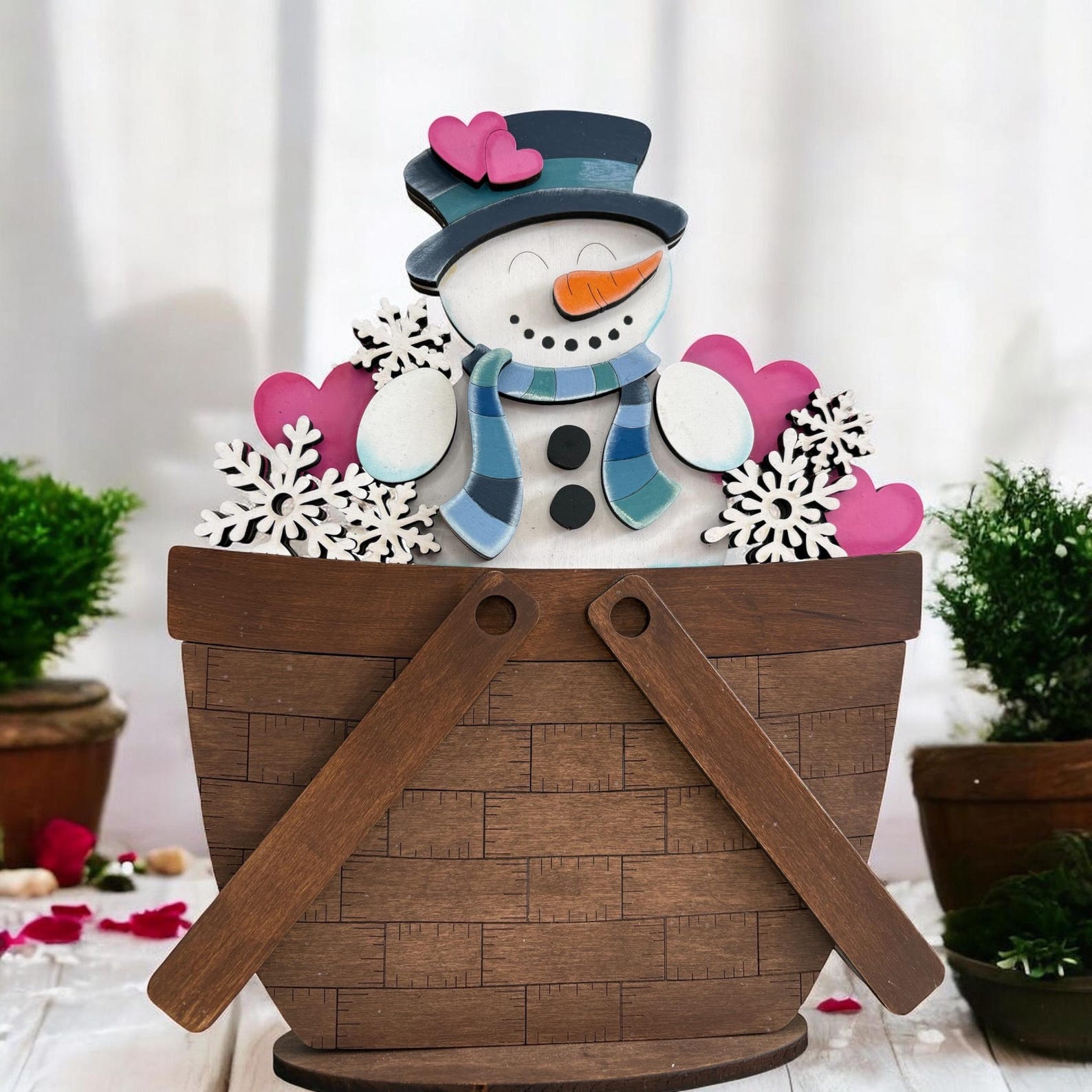 Winter Interchangeable Basket Decor, Christmas Decor, Winter Home Decor ...