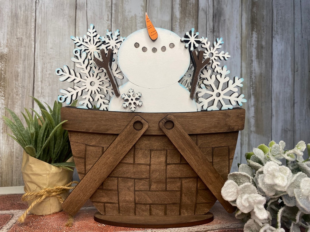Winter Interchangeable Basket Decor, Christmas Decor, Winter Home Decor ...