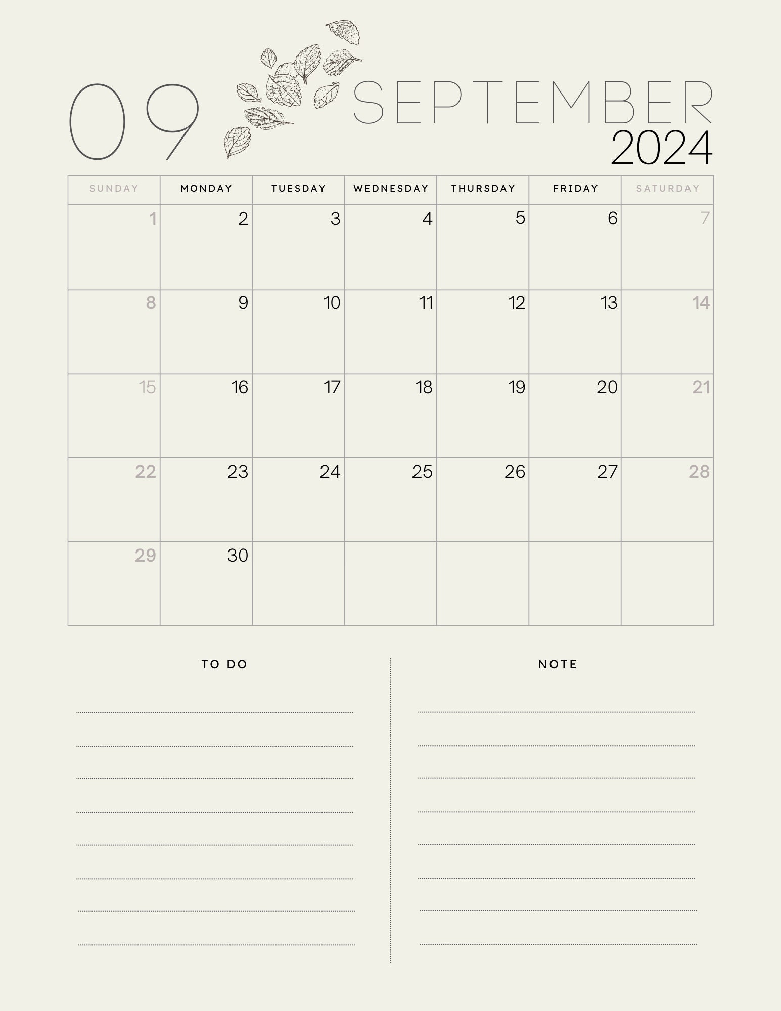 2024 12 Month Calendar DIGITAL DOWNLOAD and PRINTABLE Goal and Action ...