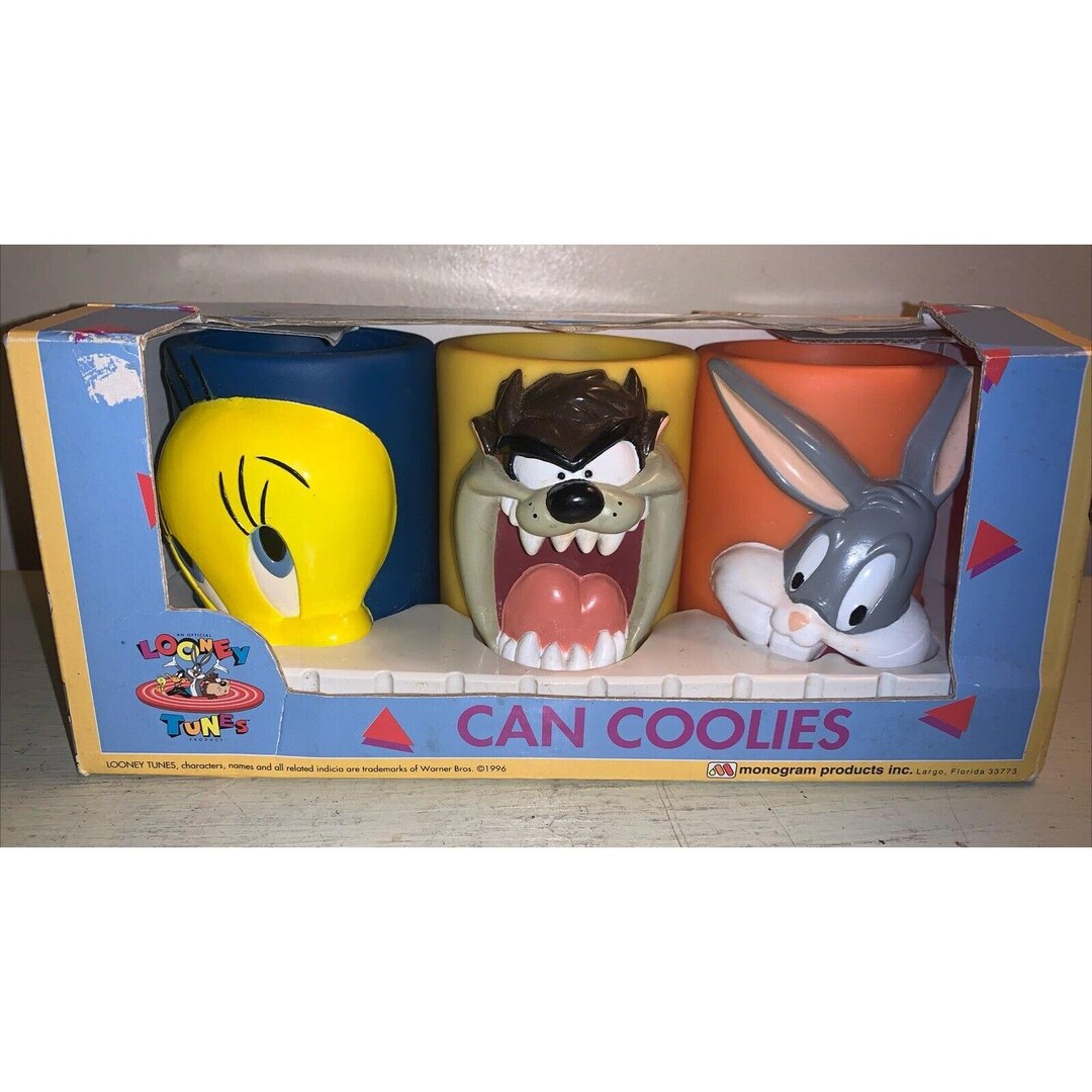 Looney Tunes SET OF 3 Bugs Bunny Tweety Bird Tasmanian Devil Can ...