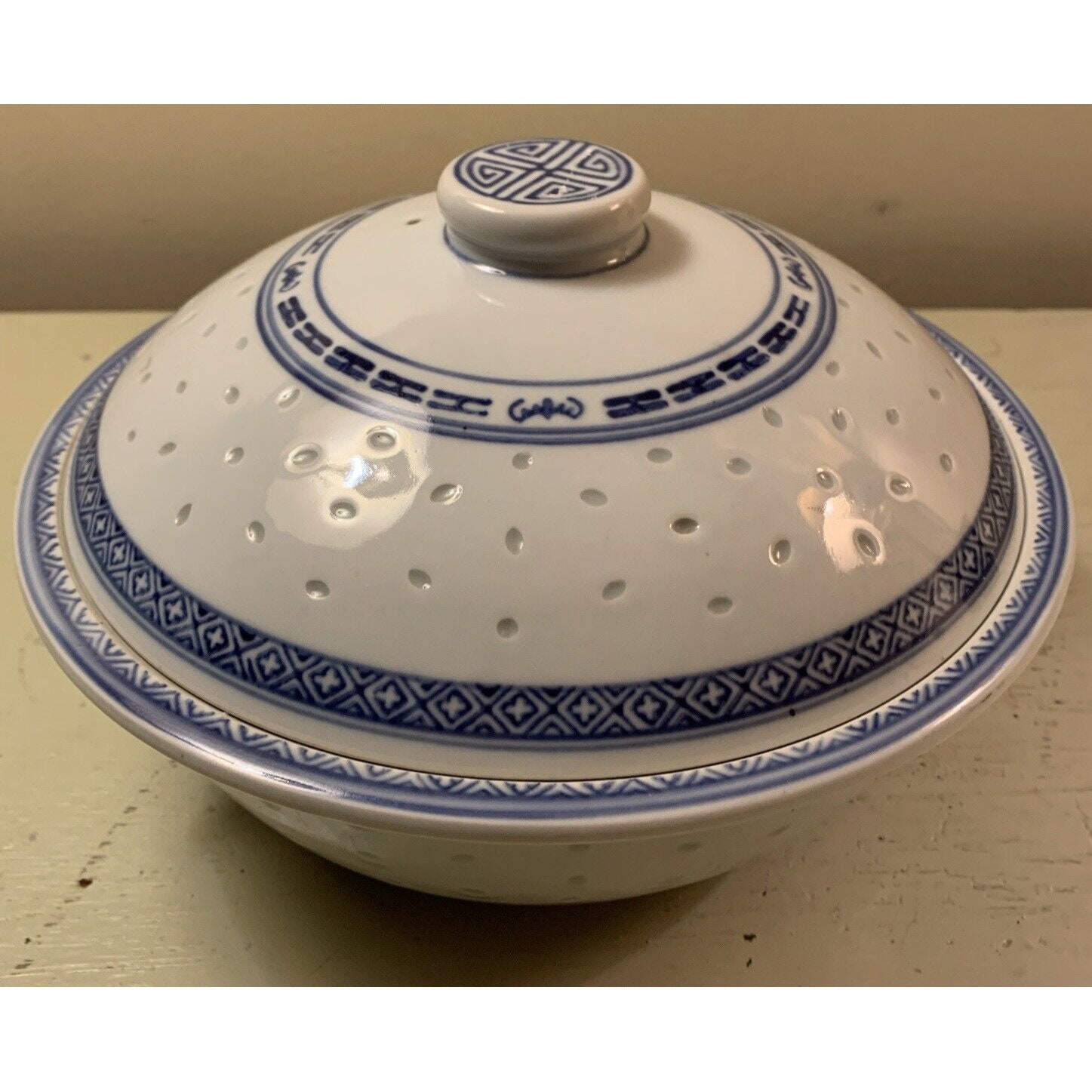 Chinese Porcelain Rice Eye Grain Covered Serving Bowl - Etsy