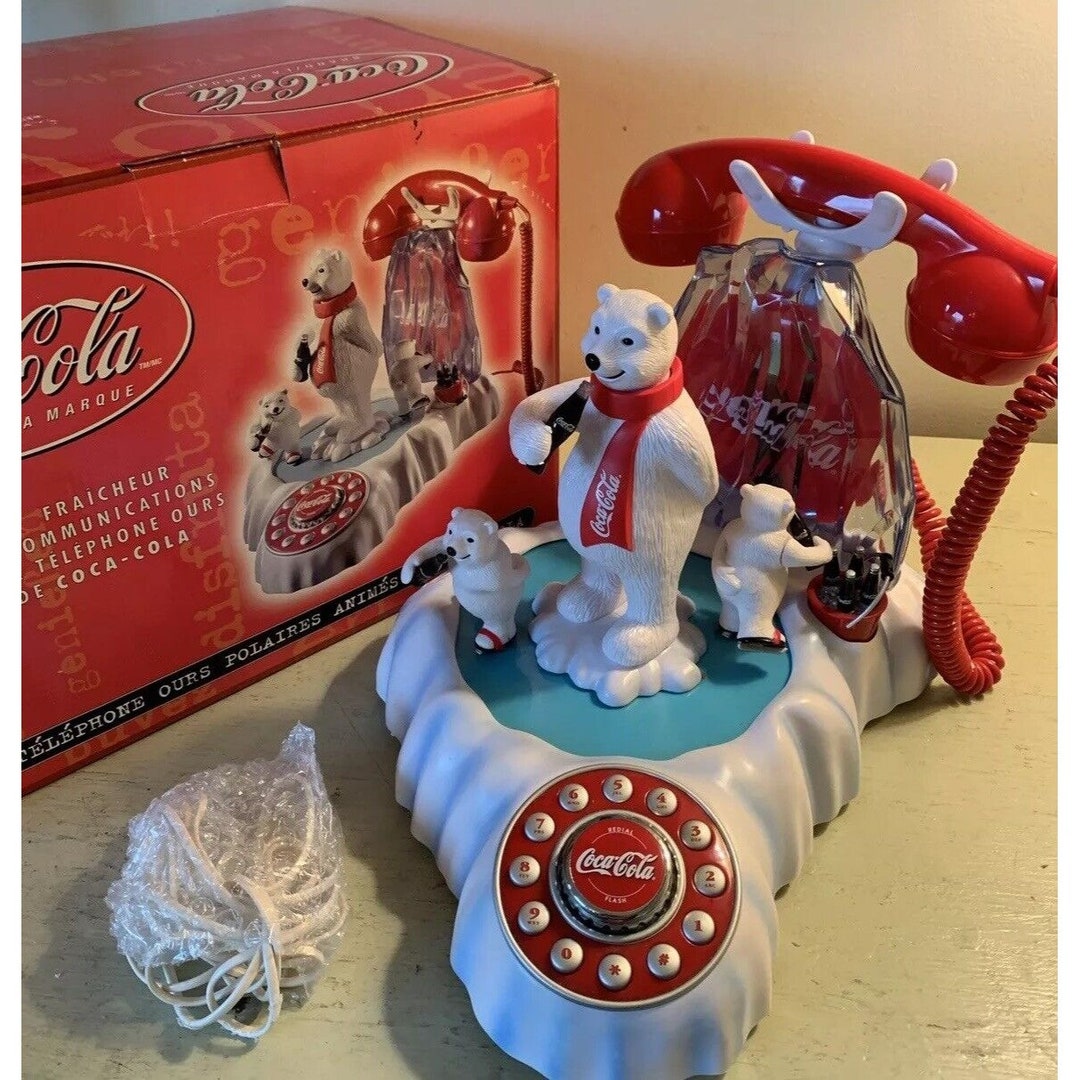 Coca Cola Animated Polar Bear Telephone Skating Iceberg Phone Box and ...