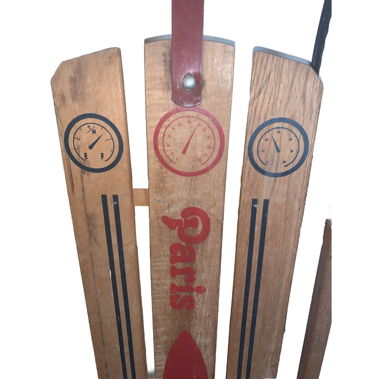 Vintage PARIS CHAMPION FASTBACK Wood Metal Snow Sled Ski Lodge Decor 55 ...