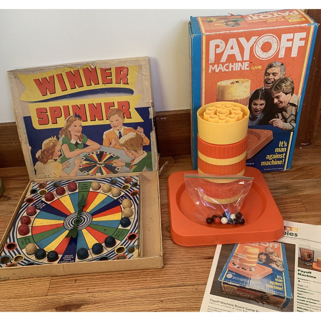 Vintage Game Lot 1978 Payoff Machine Game by Ideal & Winner Spinner - Etsy