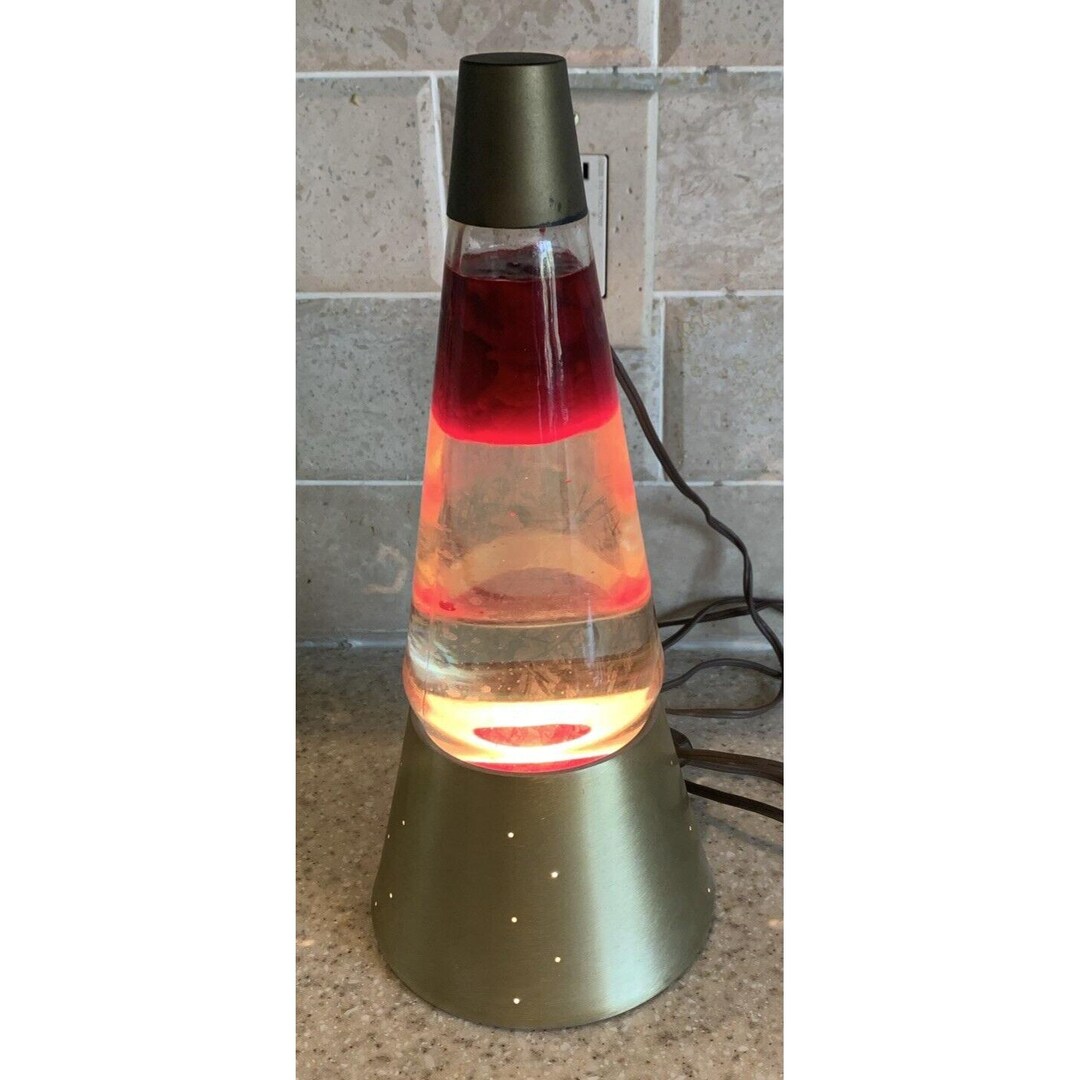 Vintage Starlight Lava Lamp Gold Red Old School Original Antique ...