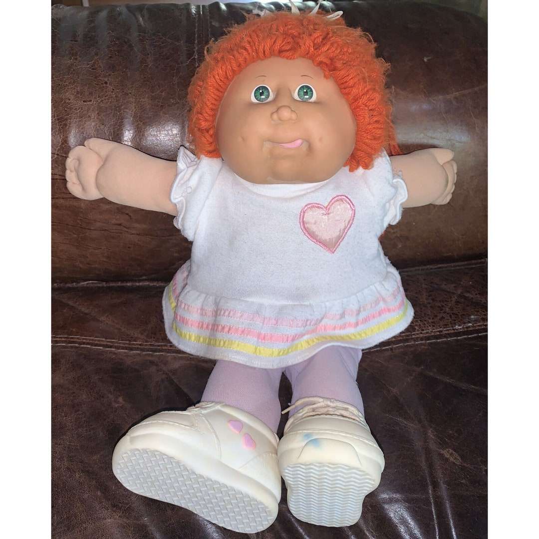 Hasbro Cabbage Patch Kids Doll 16" Red Hair Green Eyes Dimples Tongue ...