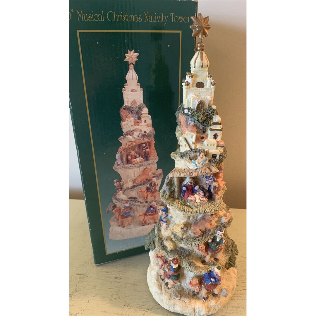 Kirkland 10" Musical Christmas Nativity Tower Cedar Creek Collection ...