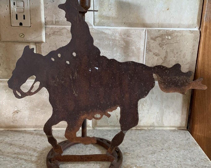 St. Croix Forge Horseshoe Welded Western Sculpture Cowboy Fisherman ...