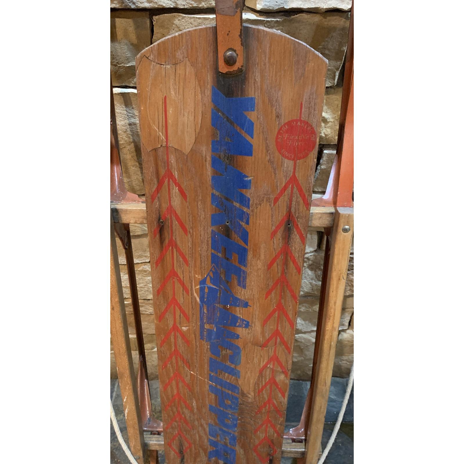 Vintage Yankee Clipper Flexible Flyer Sled Metal Wood Blazon Runner 45 ...