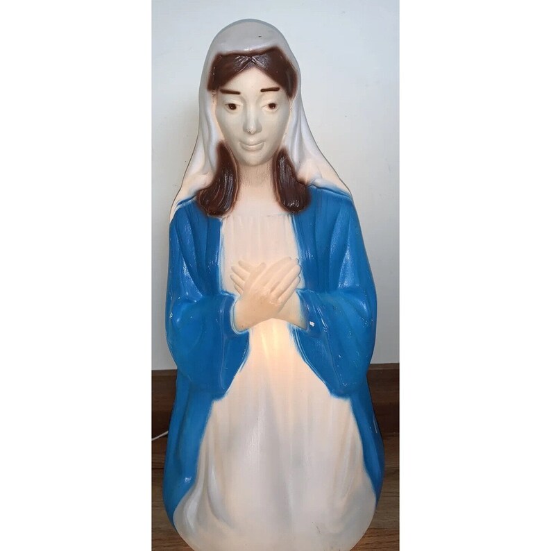 Virgin Mary Nativity Lighted Blow Mold General Foam 36 Inch Etsy
