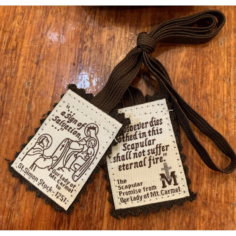 Brown Scapular, 10 Pack Bulk Scapulars Catholic Mary Our Lady Mount ...