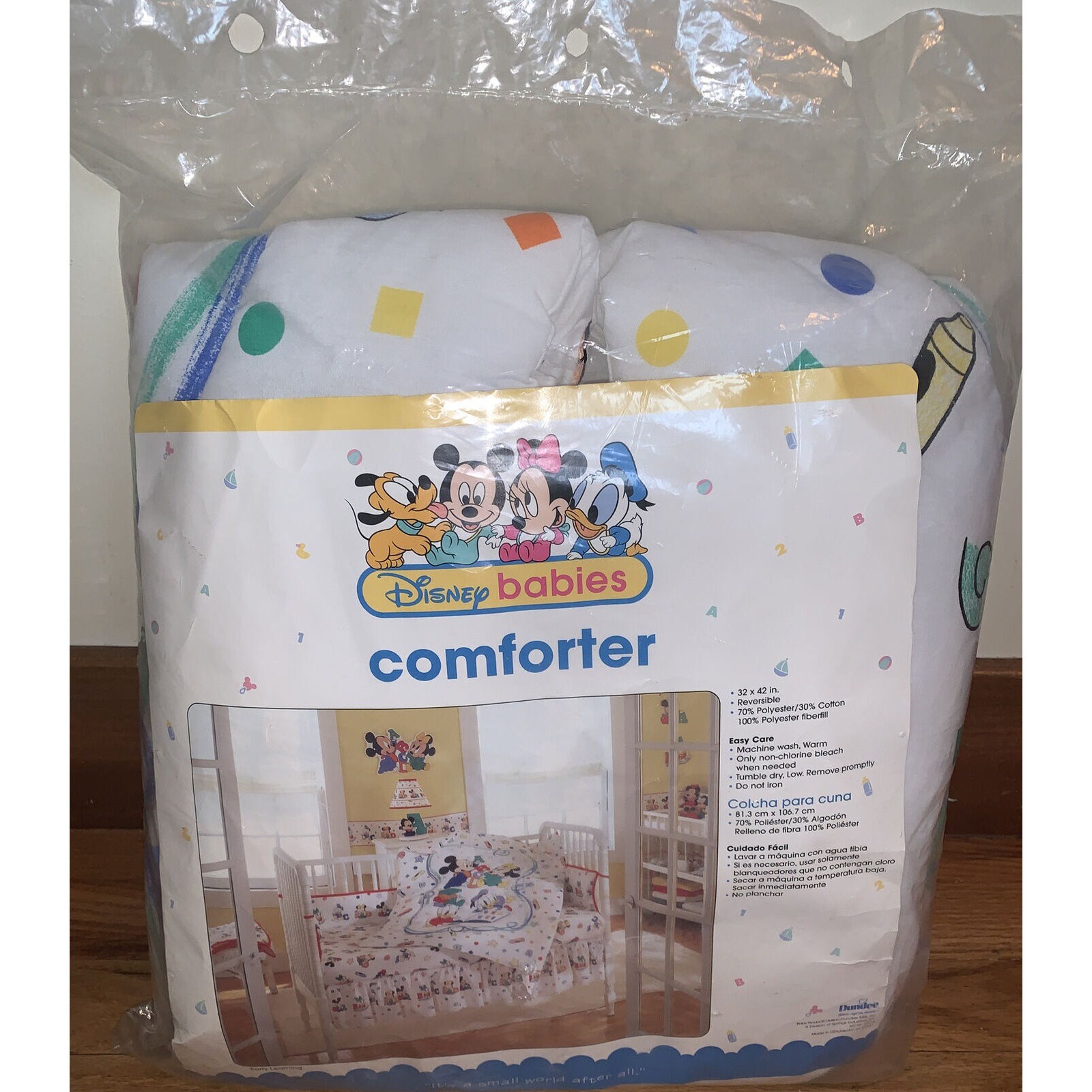 VTG 80s Dundee Disney Babies Crib Comforter Quilt Blanket Mickey Minnie ...