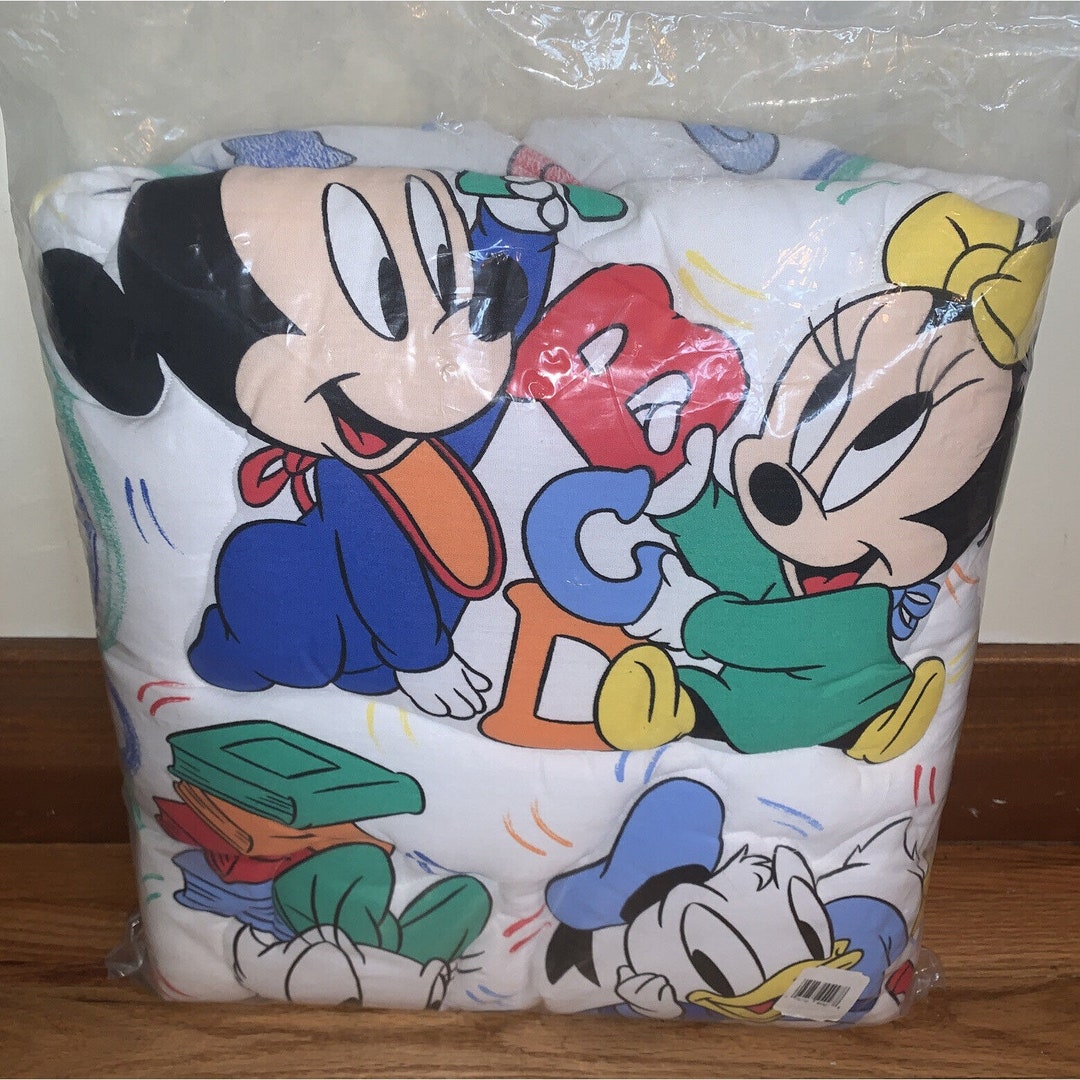 VTG 80s Dundee Disney Babies Crib Comforter Quilt Blanket Mickey Minnie ...