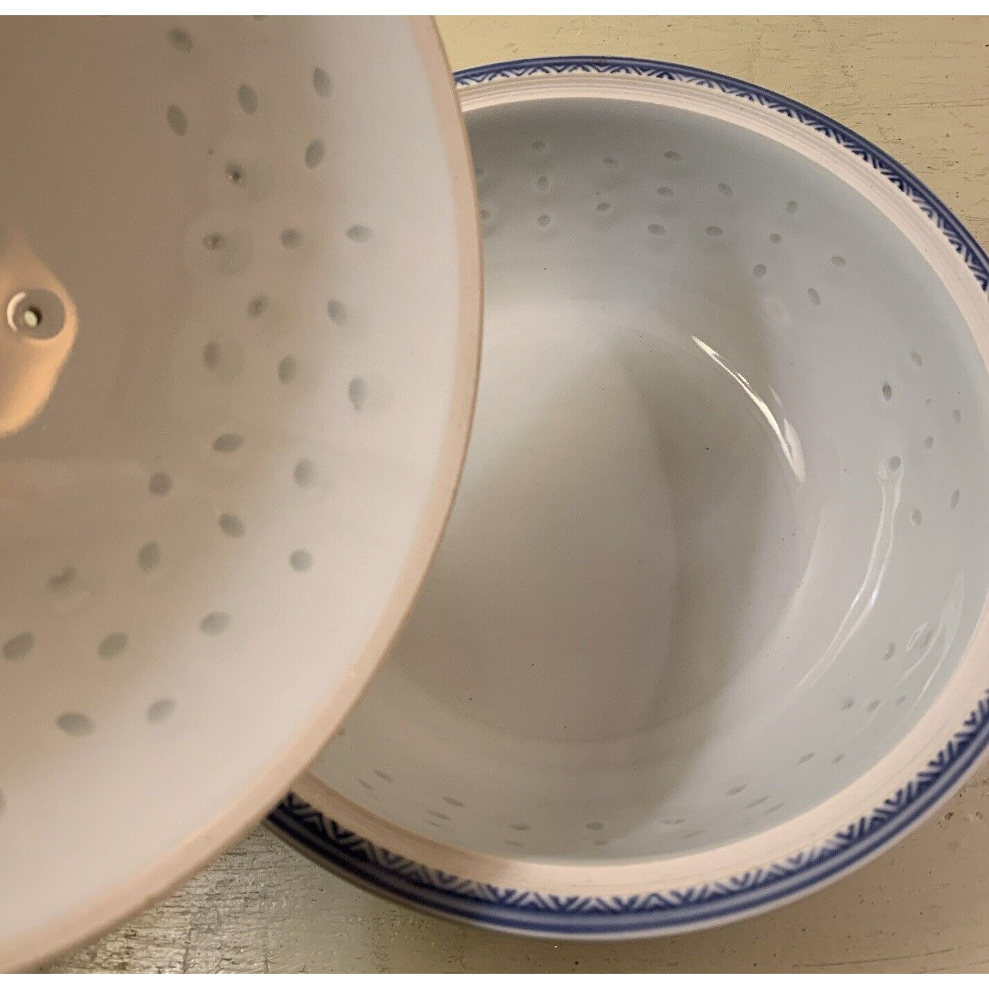 Chinese Porcelain Rice Eye Grain Covered Serving Bowl - Etsy